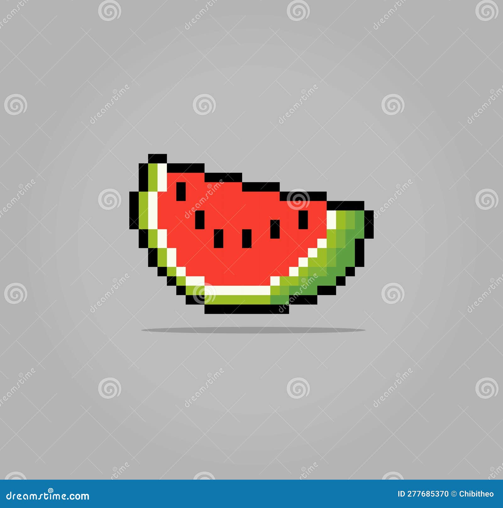 8 Bit Pixel of Slice Watermelon. Fruit Pixels in Vector Stock Vector ...
