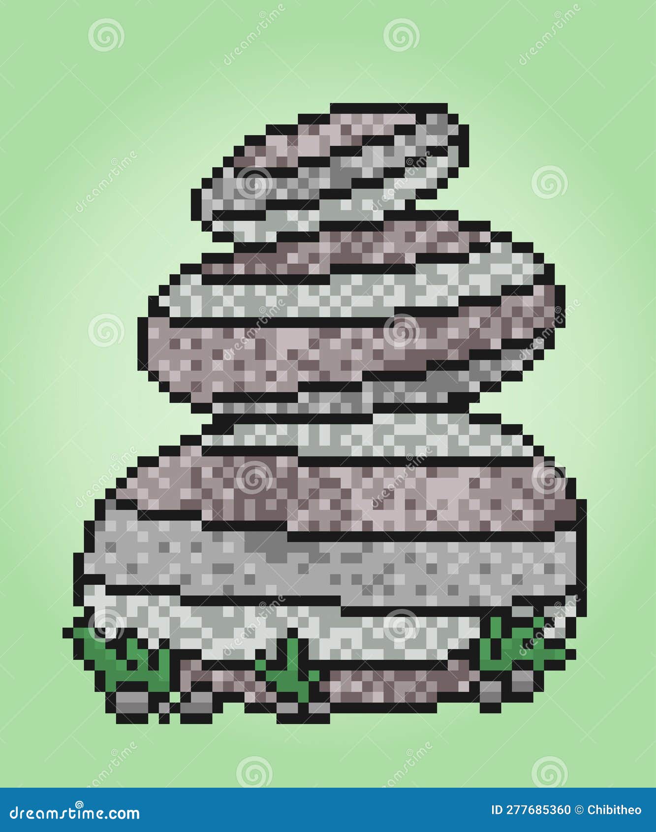 Pixel Art Stone Game Asset Design Cartoon Vector | CartoonDealer.com ...