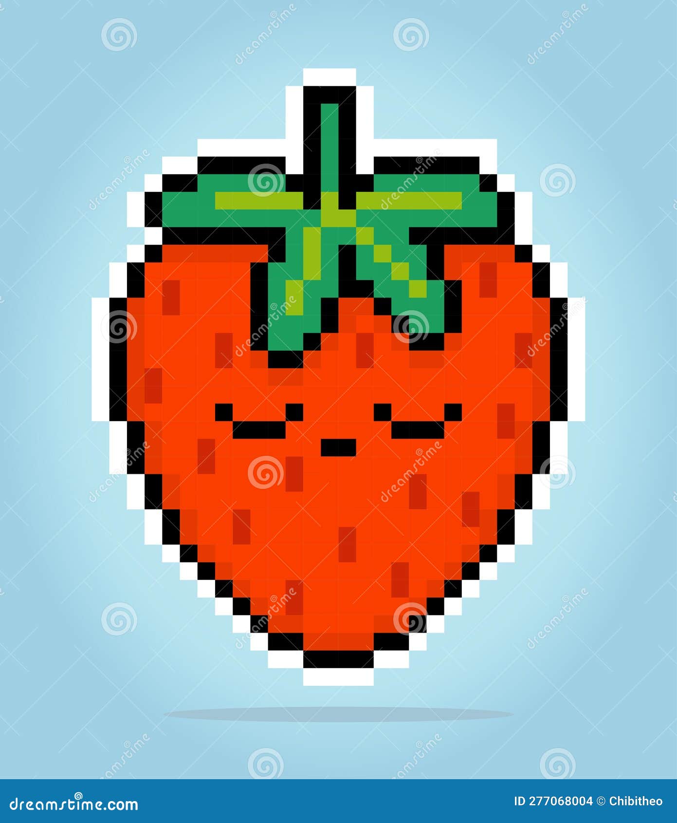 8 Bit Pixel Strawberry Characters. Pixel Fruit in Vector Stock ...