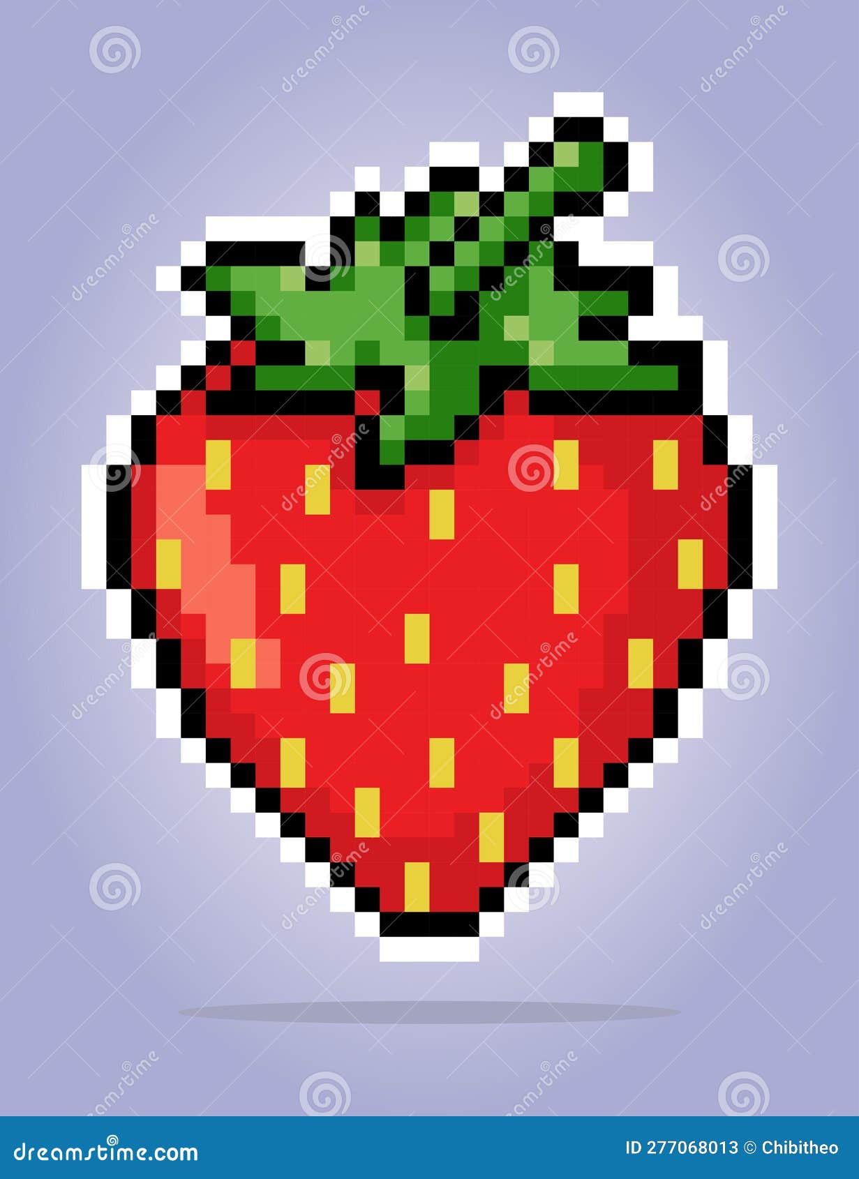 8 Bit Pixel of Strawberry. Fruits Pixel in Vector Stock Vector ...