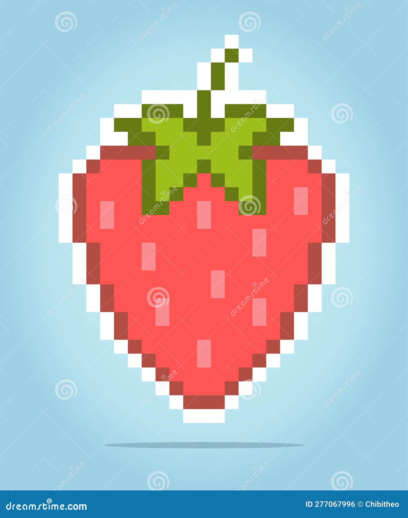 8 Bit Pixel of Strawberry. Fruits Pixel in Vector Stock Vector ...