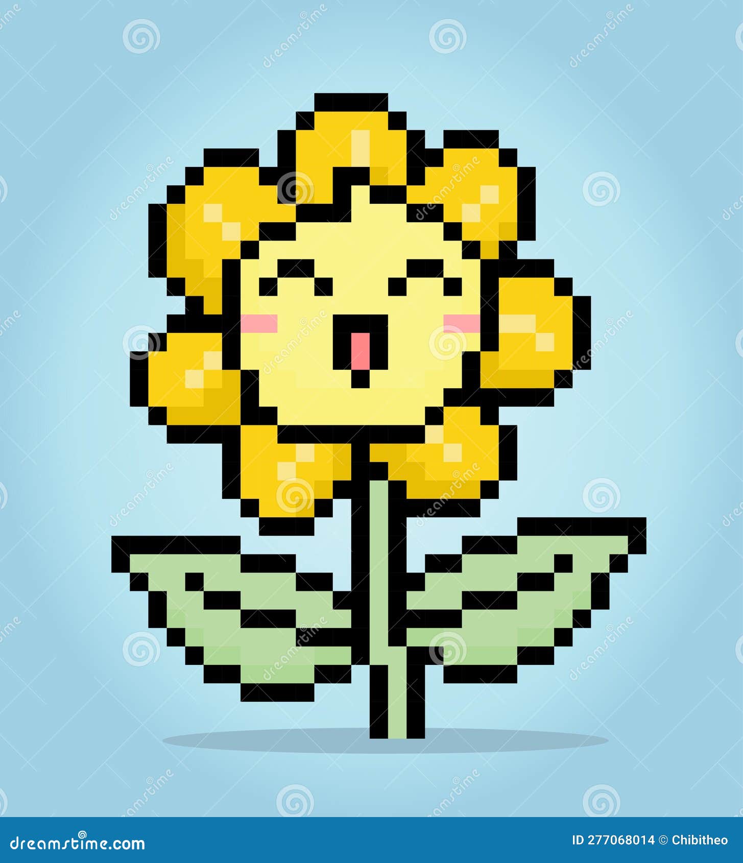 8 Bit Pixel of Sunflower Cartoon. Plant Pixel for in Vector Stock ...