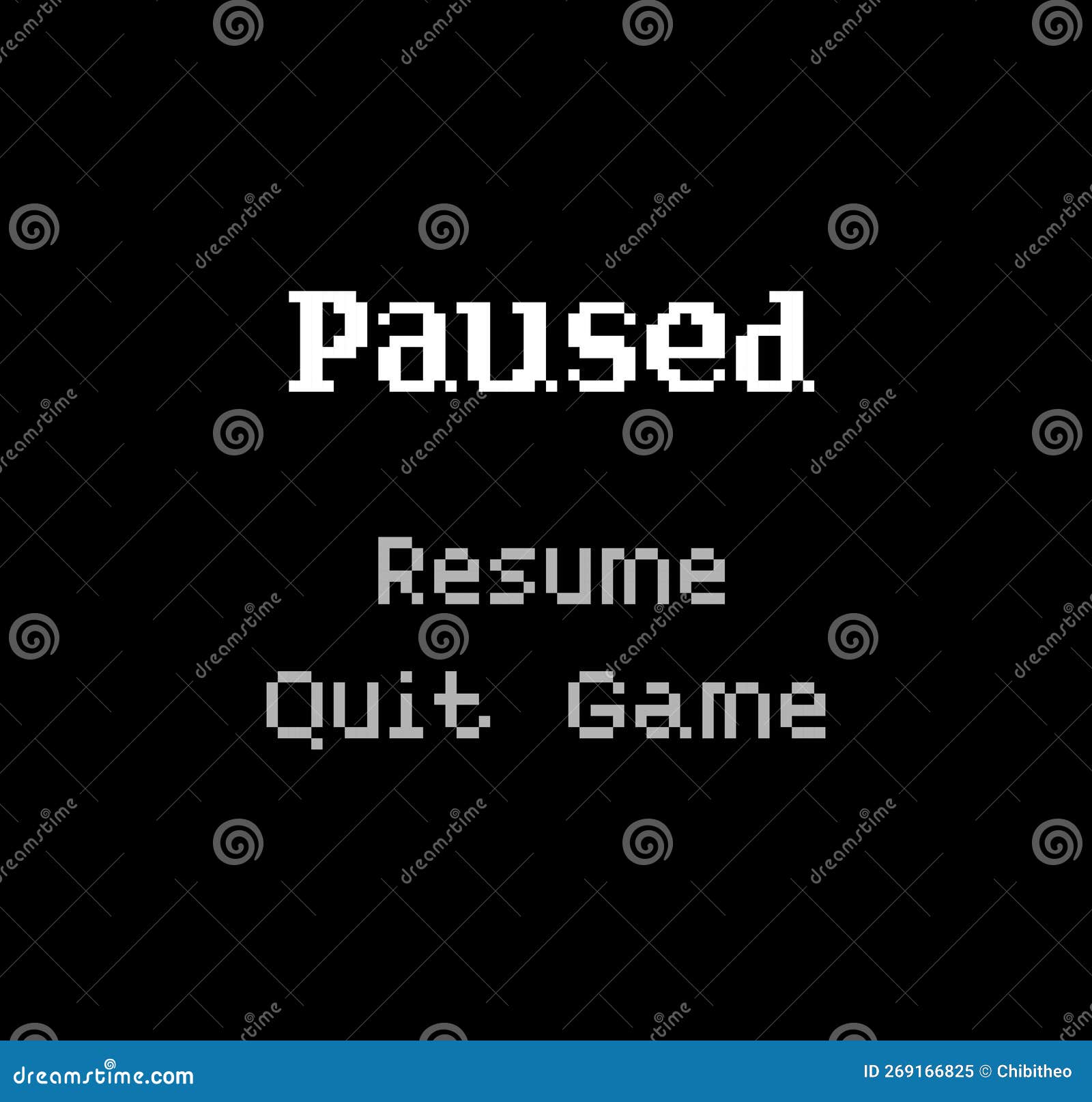 8-bit Pixel Text, Game Pause Menu Stock Vector - Illustration of vector ... 8-bit Pixel Text, Game Pause Menu Stock Vector - Illustration of vector ...