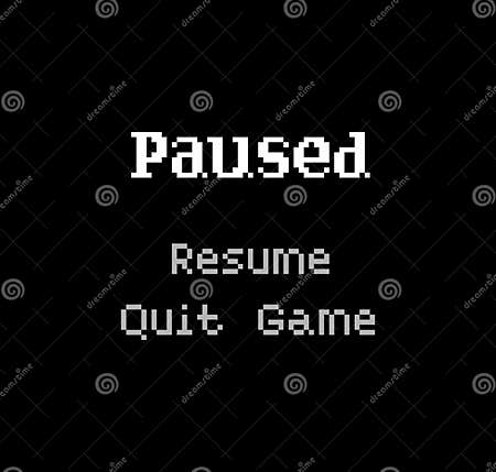 8-bit Pixel Text, Game Pause Menu Stock Vector - Illustration of vector ...