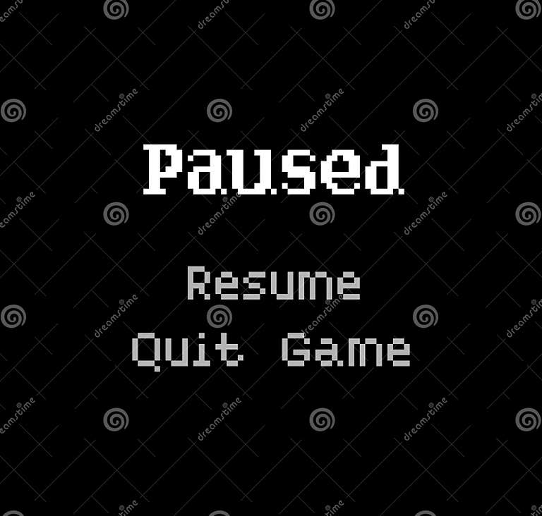 8-bit Pixel Text, Game Pause Menu Stock Vector - Illustration of vector ...