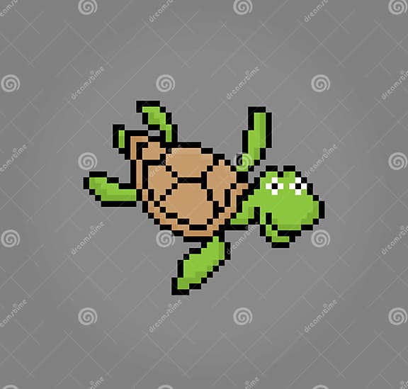 8 Bit Pixel Turtle. Animal Pixels in Vector Stock Vector - Illustration of reptile, abstract ...