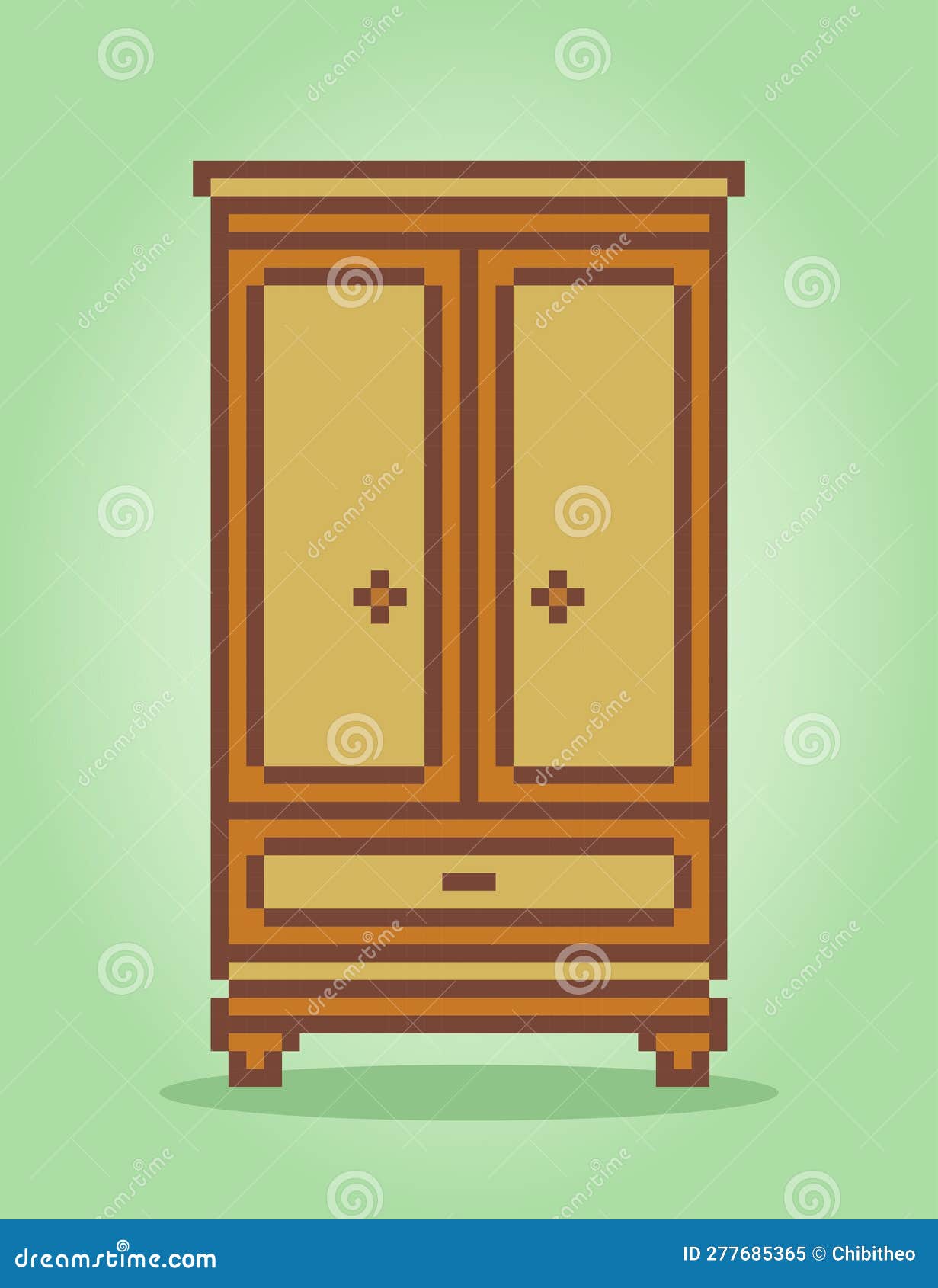 8 Bit Pixels the Wardrobe is Made of Wood Stock Vector - Illustration ...