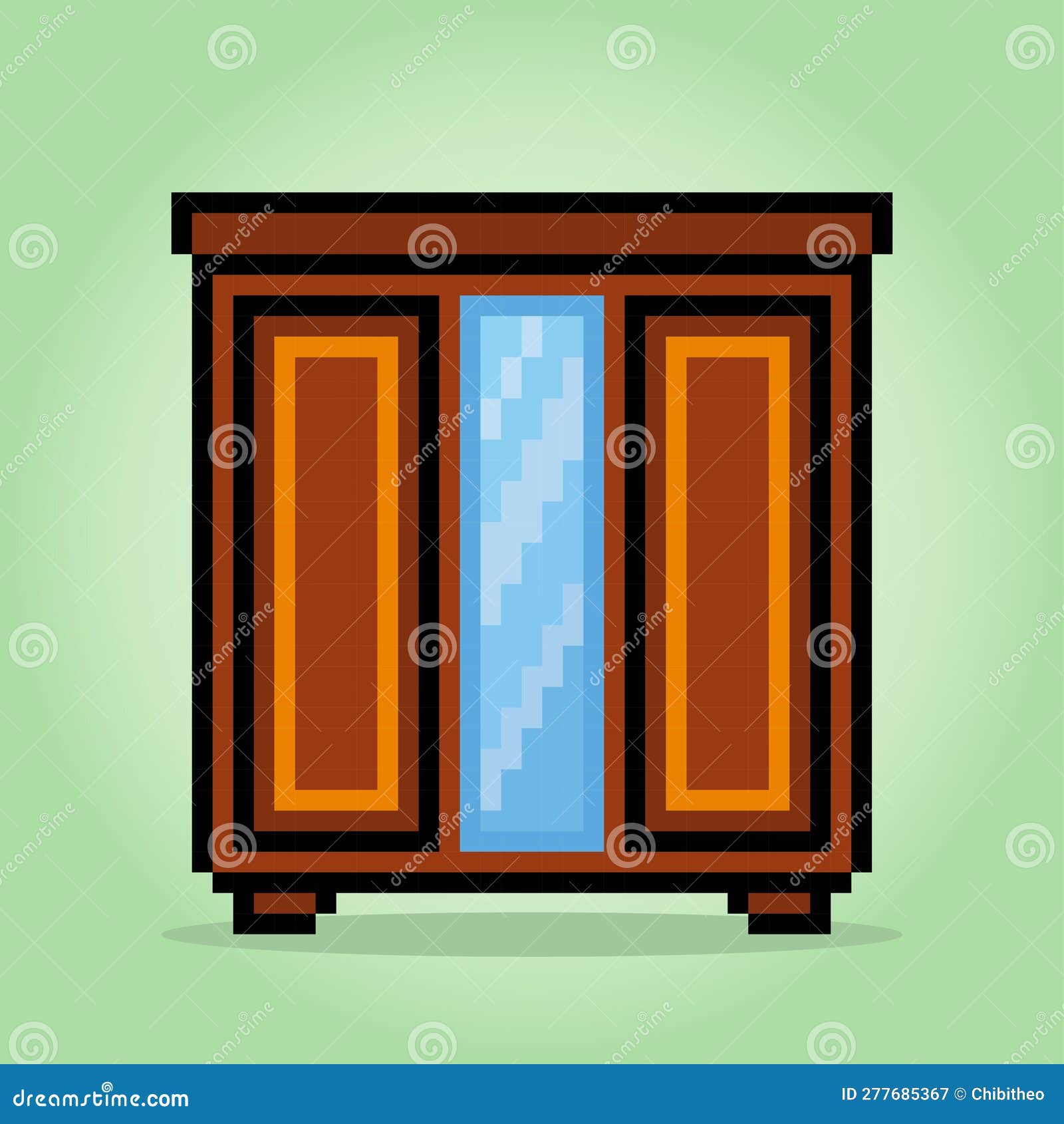 8 Bit Pixels the Wardrobe is Made of Wood Stock Vector - Illustration ...