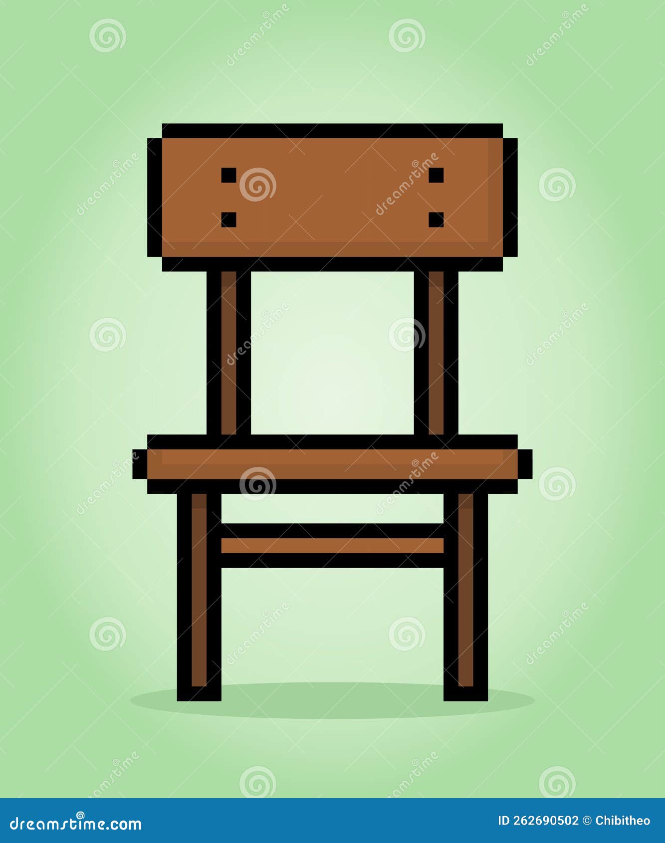 8 Bit Pixel Wooden Chair. Vector Illustration Stock Vector ...