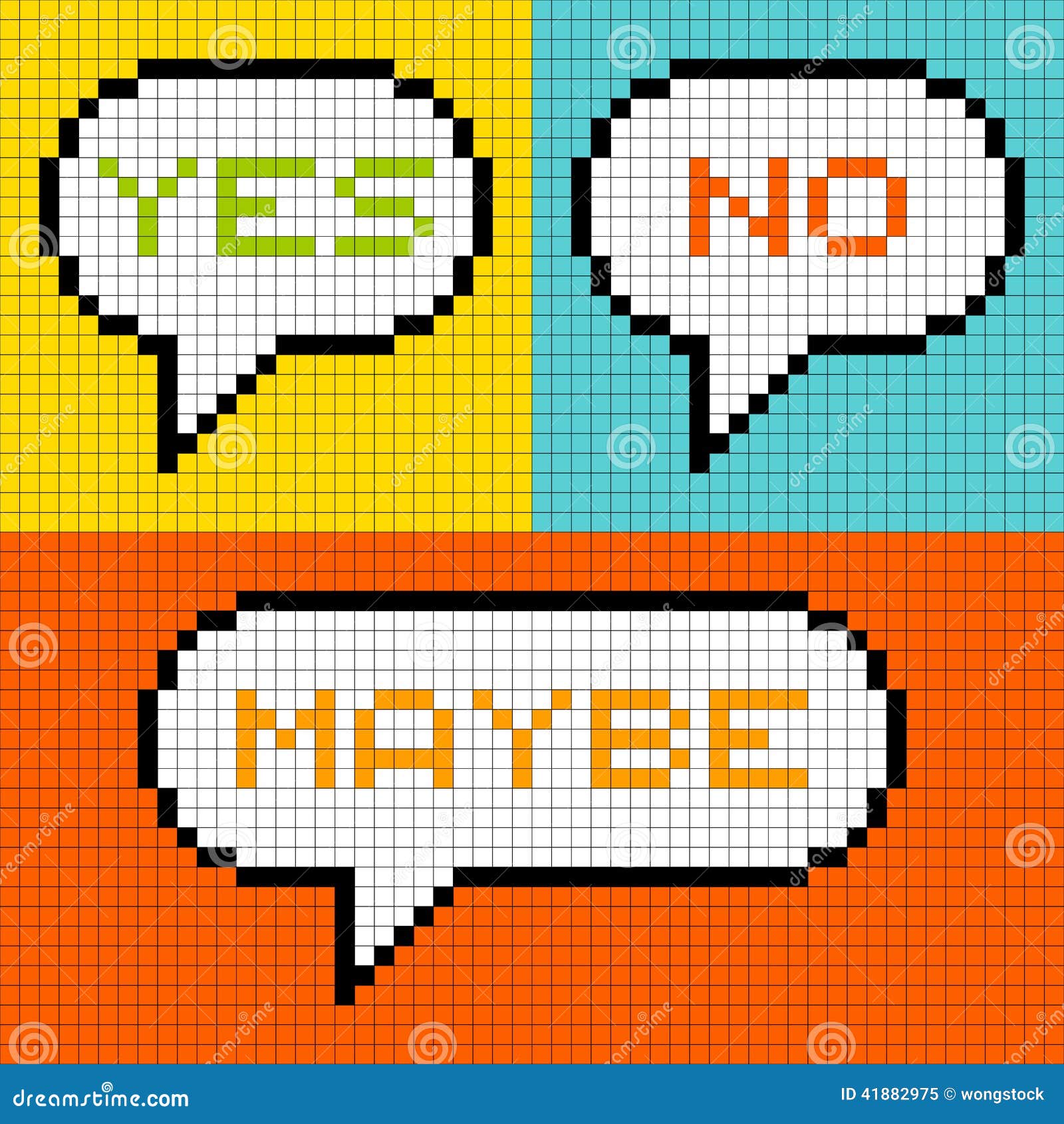 8-bit Pixel Yes No Maybe Speech Bubbles Stock Vector - Illustration of ...