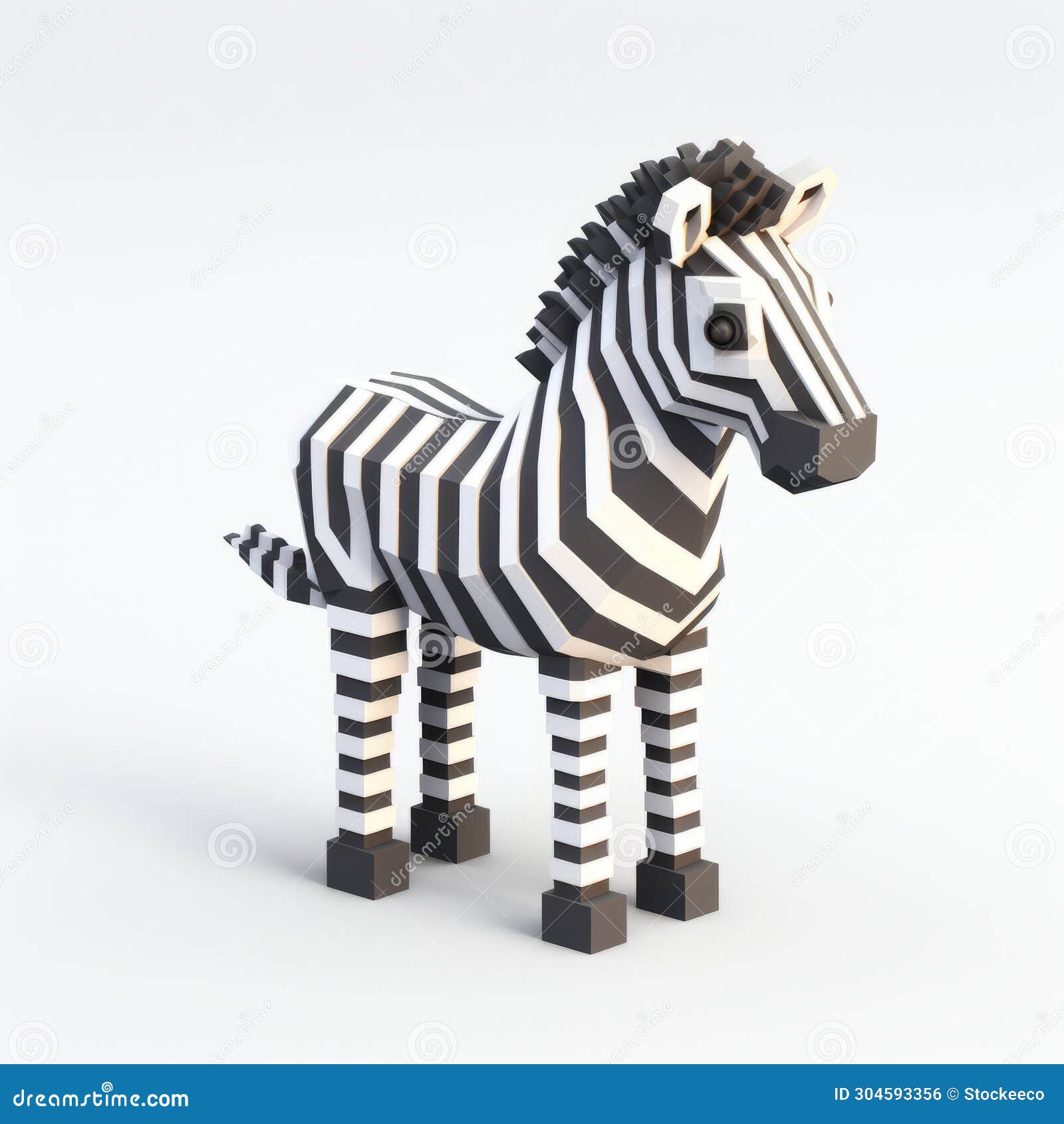 Zebra Model Isolated On White Background, Animal Toys Plastic Royalty ...