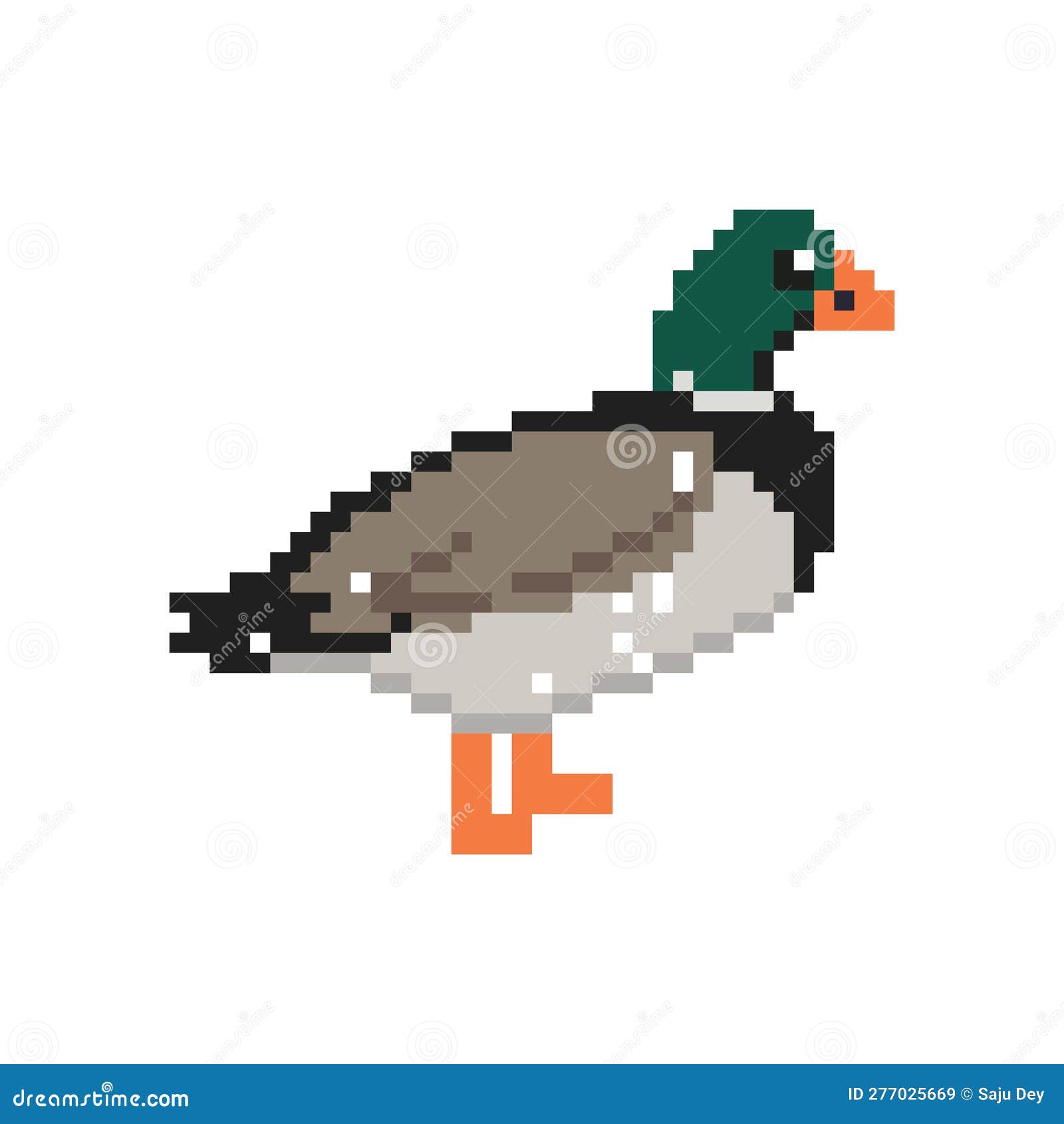 8bit Pixels Art Duck Vector Stock Illustration - Illustration of lines ...