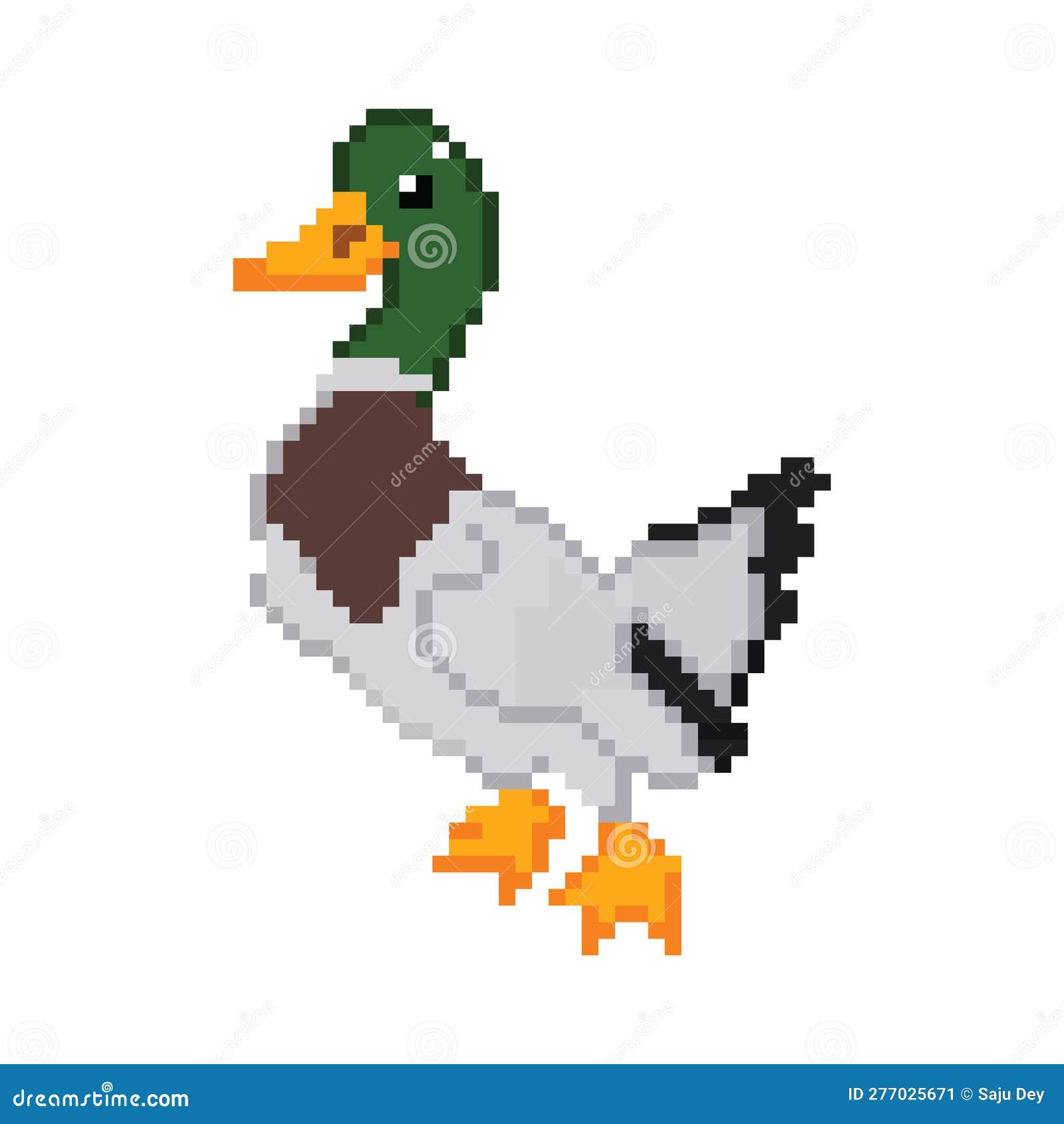 8bit Pixels Art Duck Vector Stock Vector - Illustration of simple ...