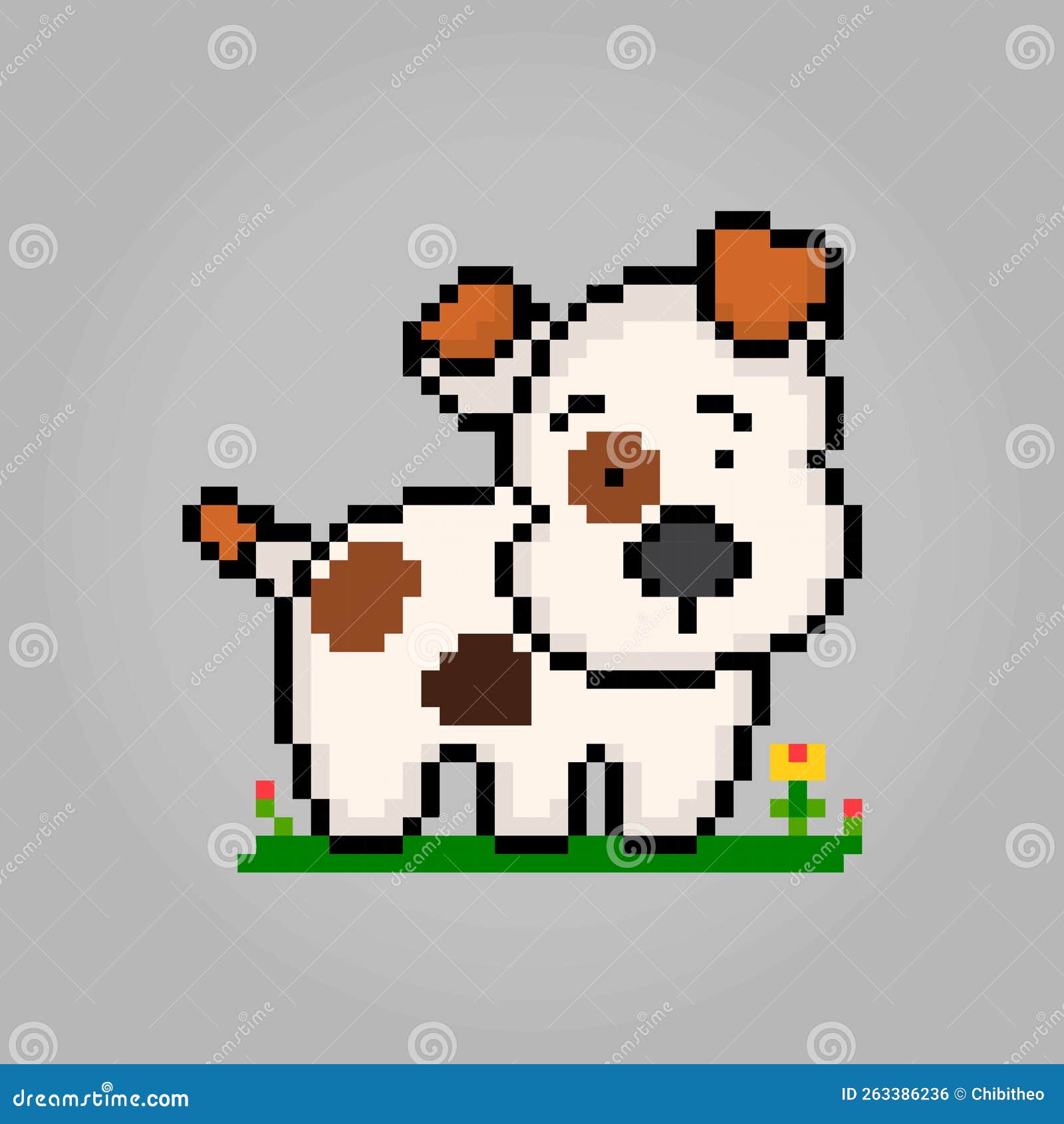 8 Bit Pixels of Beagle Dogs. Animal Pixel Art Stock Vector ...