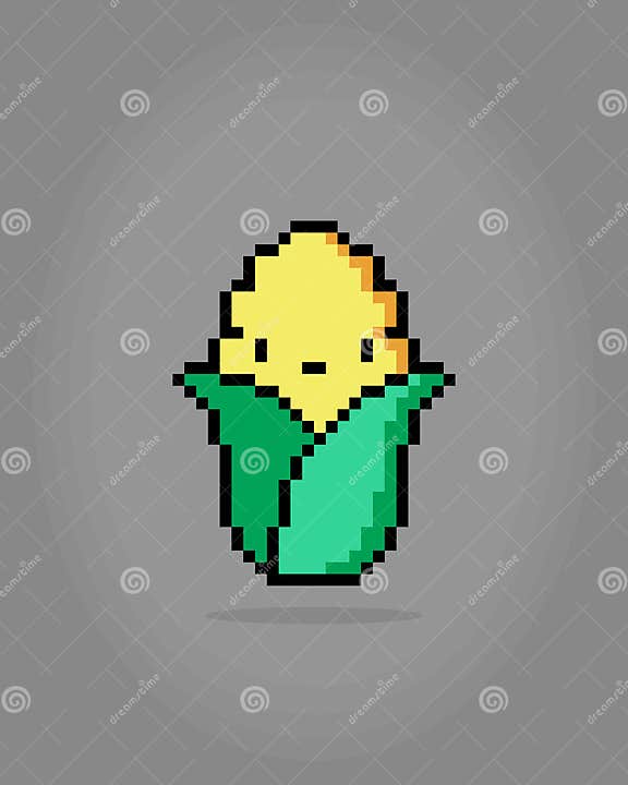 8 Bit Pixels Corn . Vegetables for Game Assets in Vector Stock Vector ...