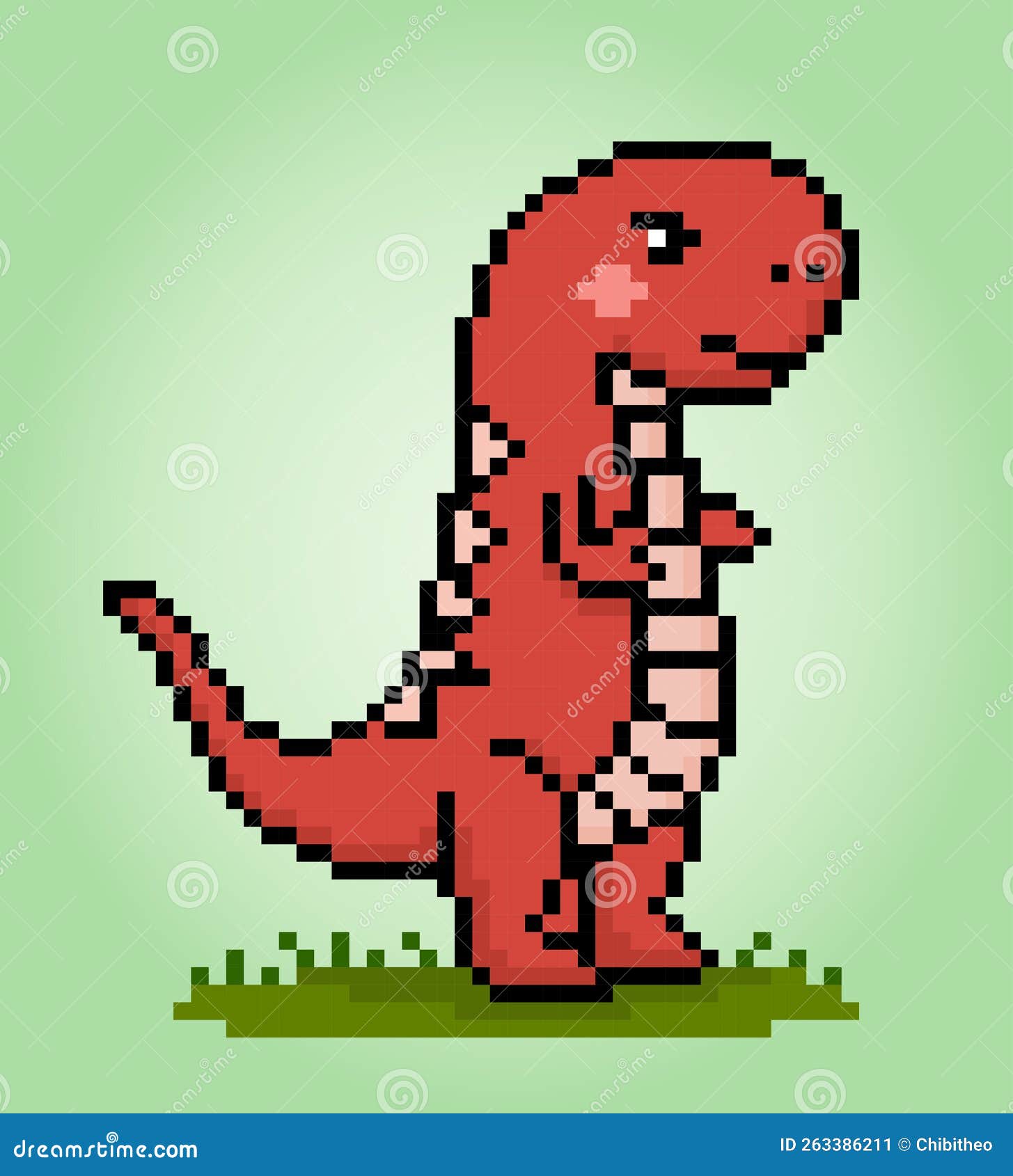 8 Bit Pixels Dinosaur T Rex. Animals in Vector Stock Vector ...