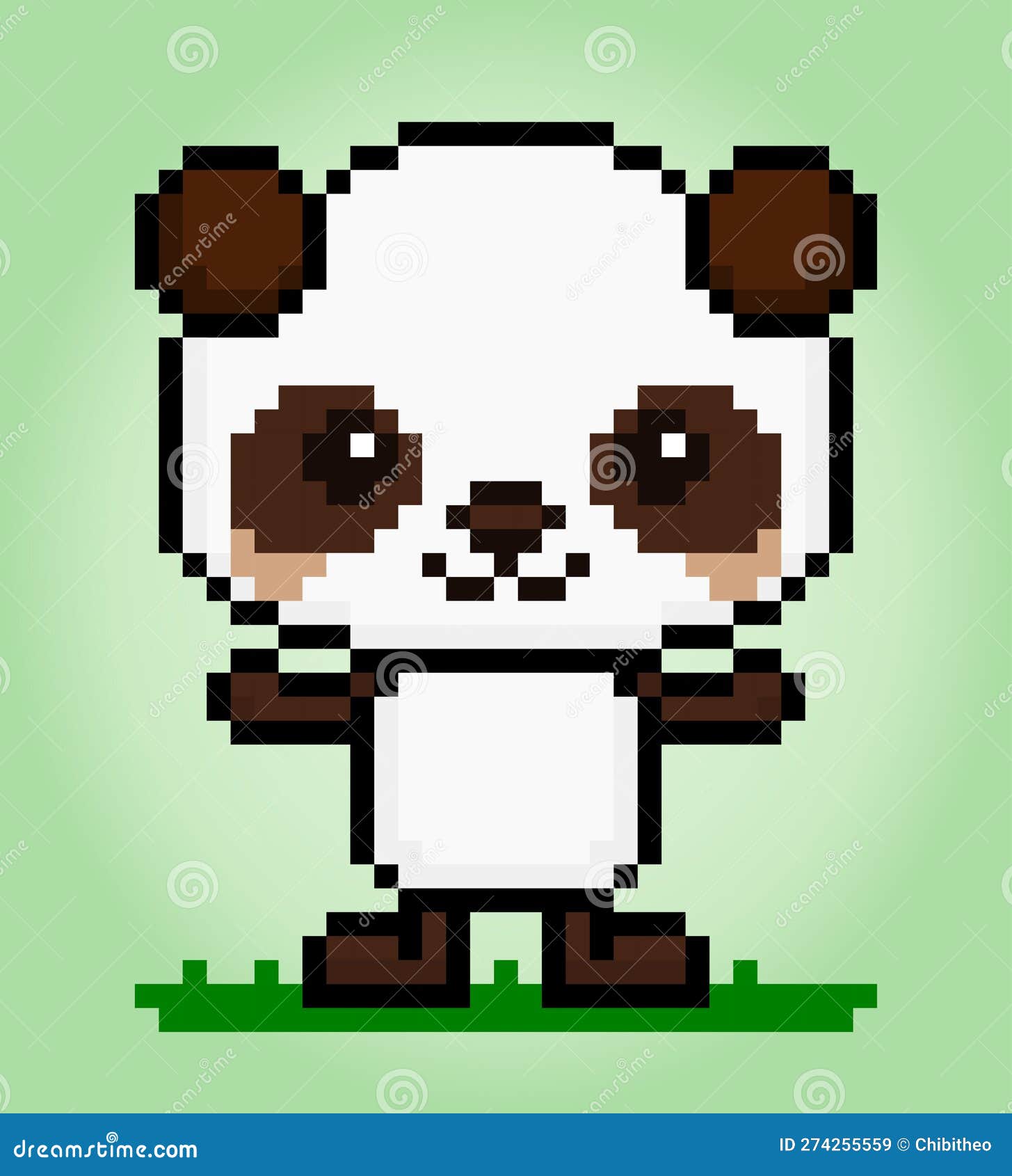 8 Bit Pixels Panda in Vector Stock Vector - Illustration of flat ...