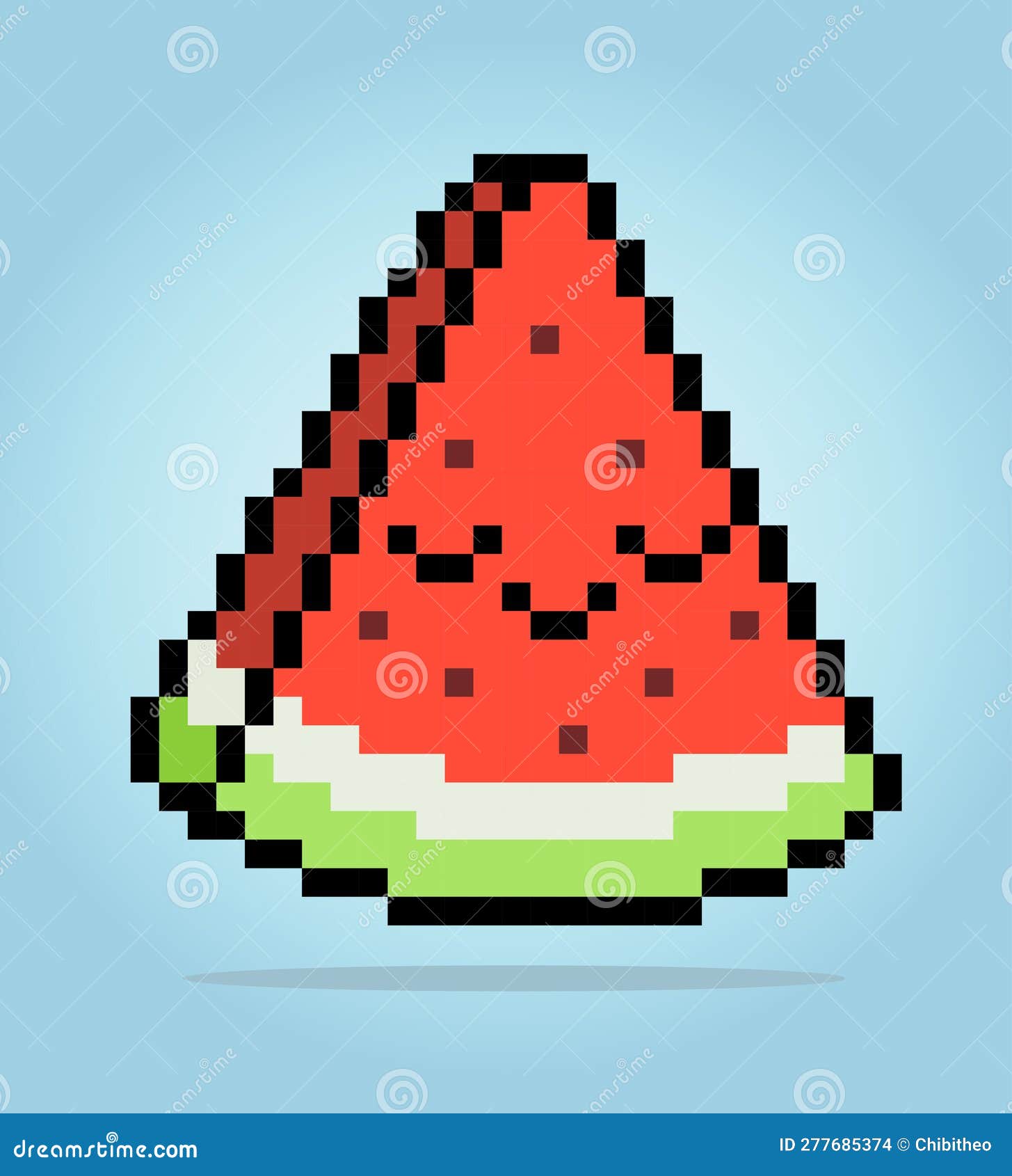 8 Bit Pixel of Slice Watermelon. Fruit Pixels in Vector Stock Vector ...