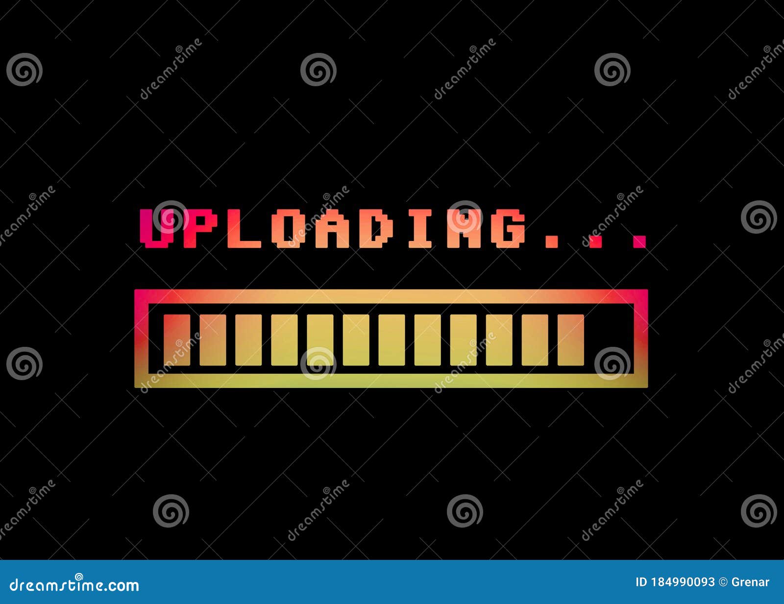 Uploading Progress Bar 8-bit Hue Stock Illustration - Illustration of ...