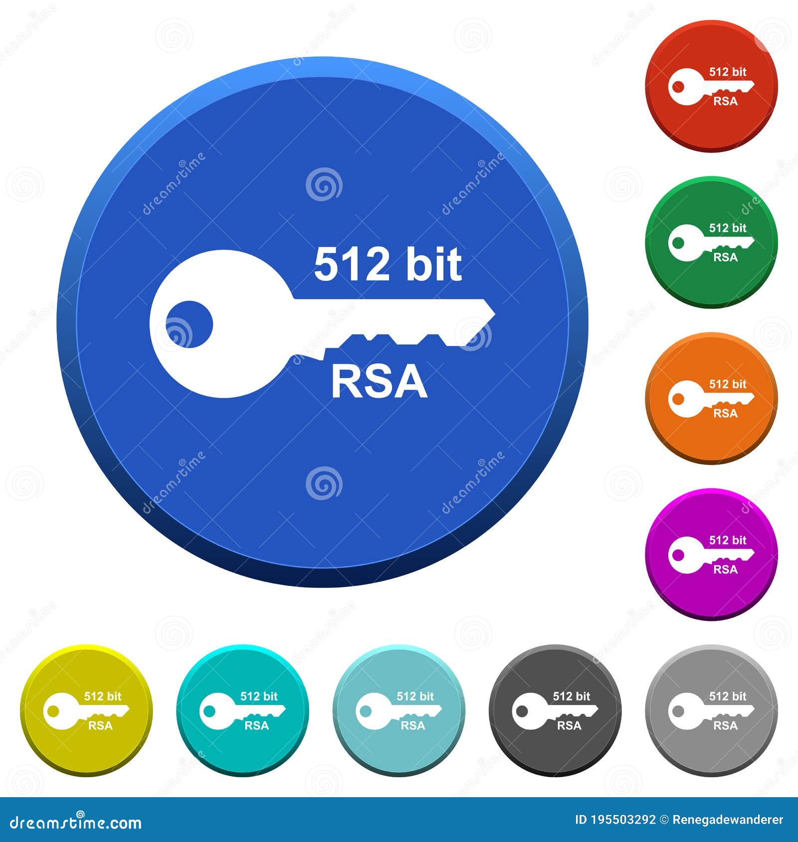 512 Bit Rsa Encryption Beveled Buttons Stock Vector - Illustration of ...