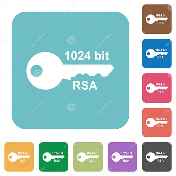 1024 Bit Rsa Encryption Rounded Square Flat Icons Stock Vector ...