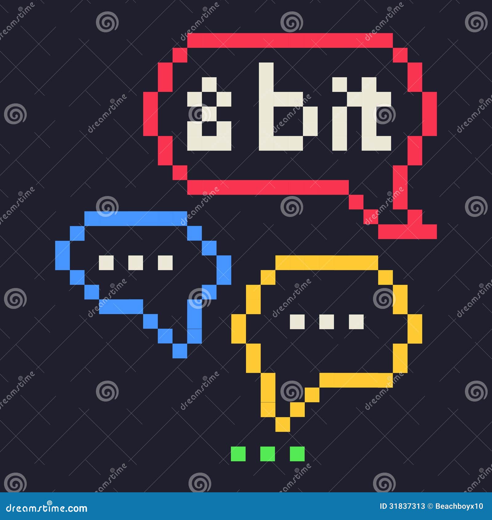 8 bit speech bubbles stock illustration. Illustration of media - 31837313
