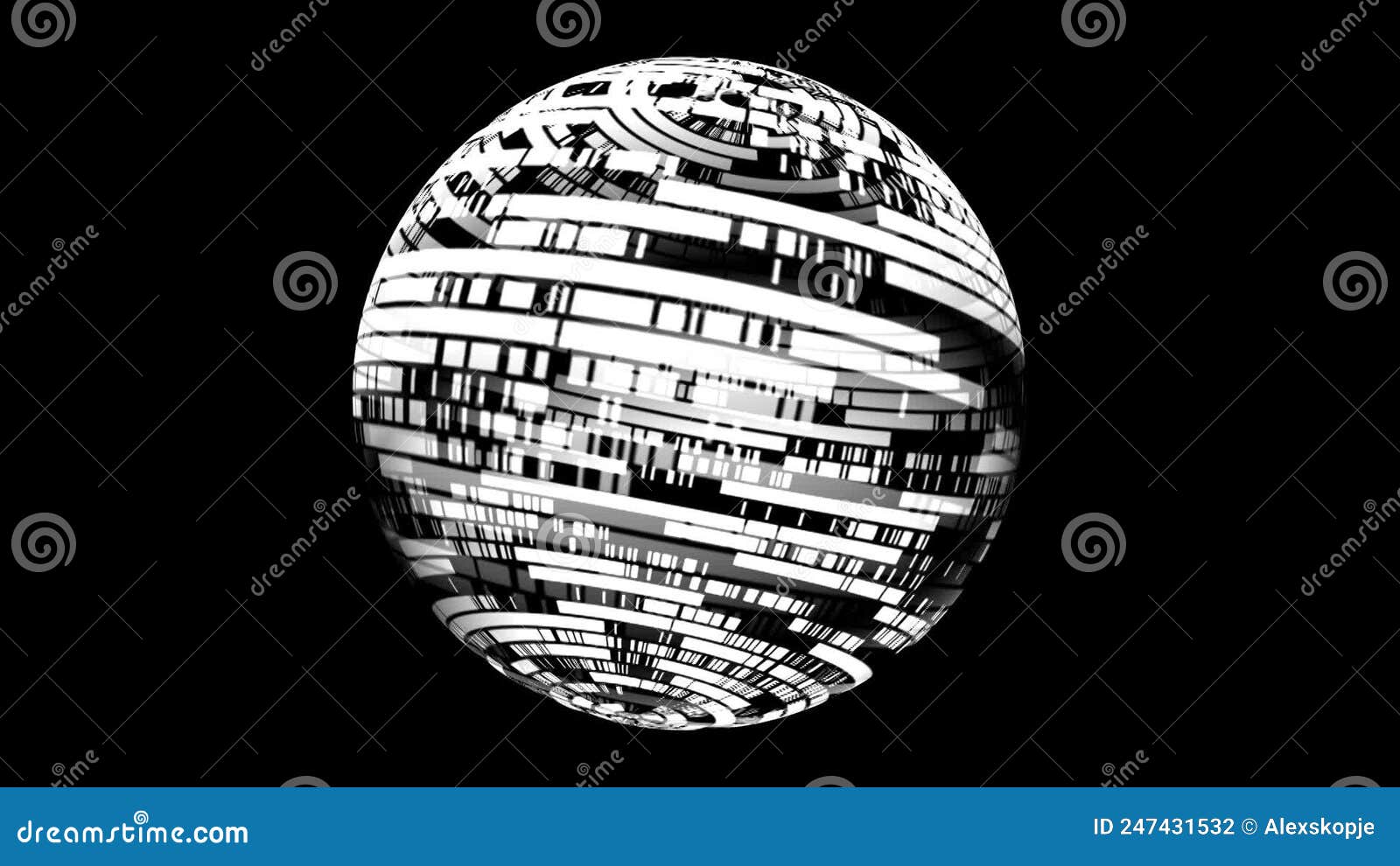 Bit Stream Digital Pixels on Rotating Sphere Stock Footage - Video of ...