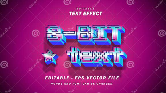 8 bit text effect stock vector. Illustration of changed - 227735070