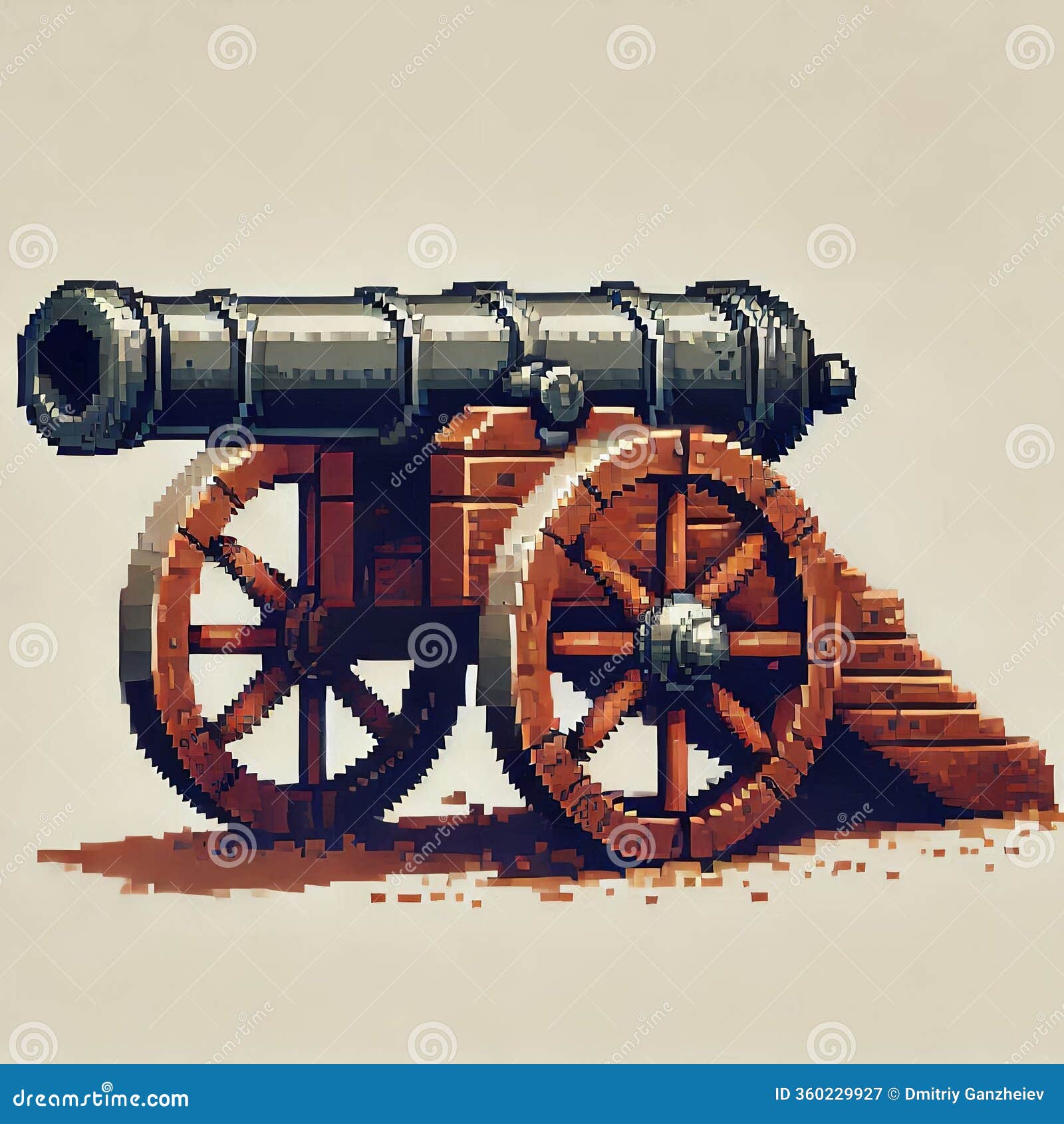 8-bit War Artillery stock illustration. Illustration of forged - 360229927