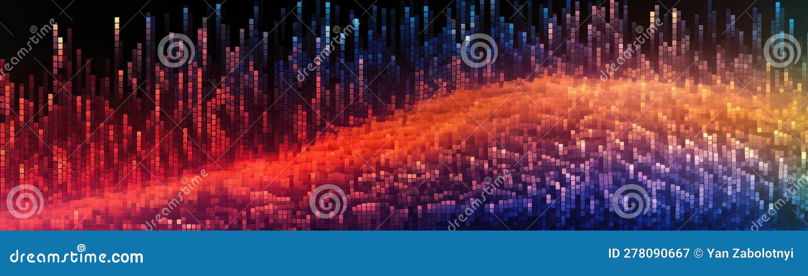 Bit Wave with Coral Style Background Panoramic Banner. Generative AI ...