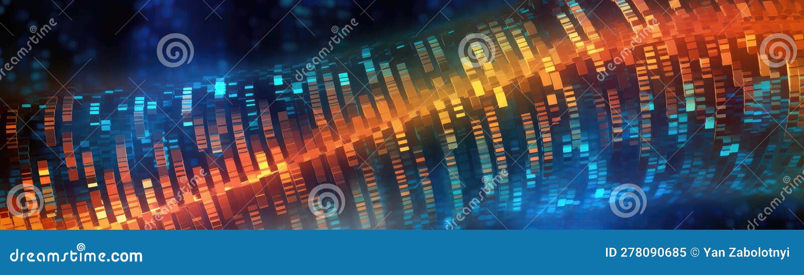 Bit Wave with Orange Blue Yellow Style Background Panoramic Banner ...