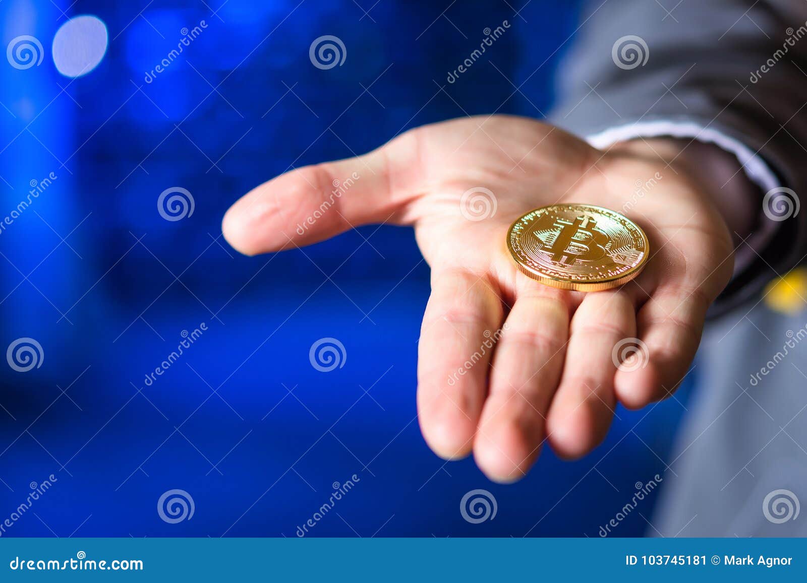 Bitcion Hand Cryptocurrency Stock Image - Image of close, digital ...