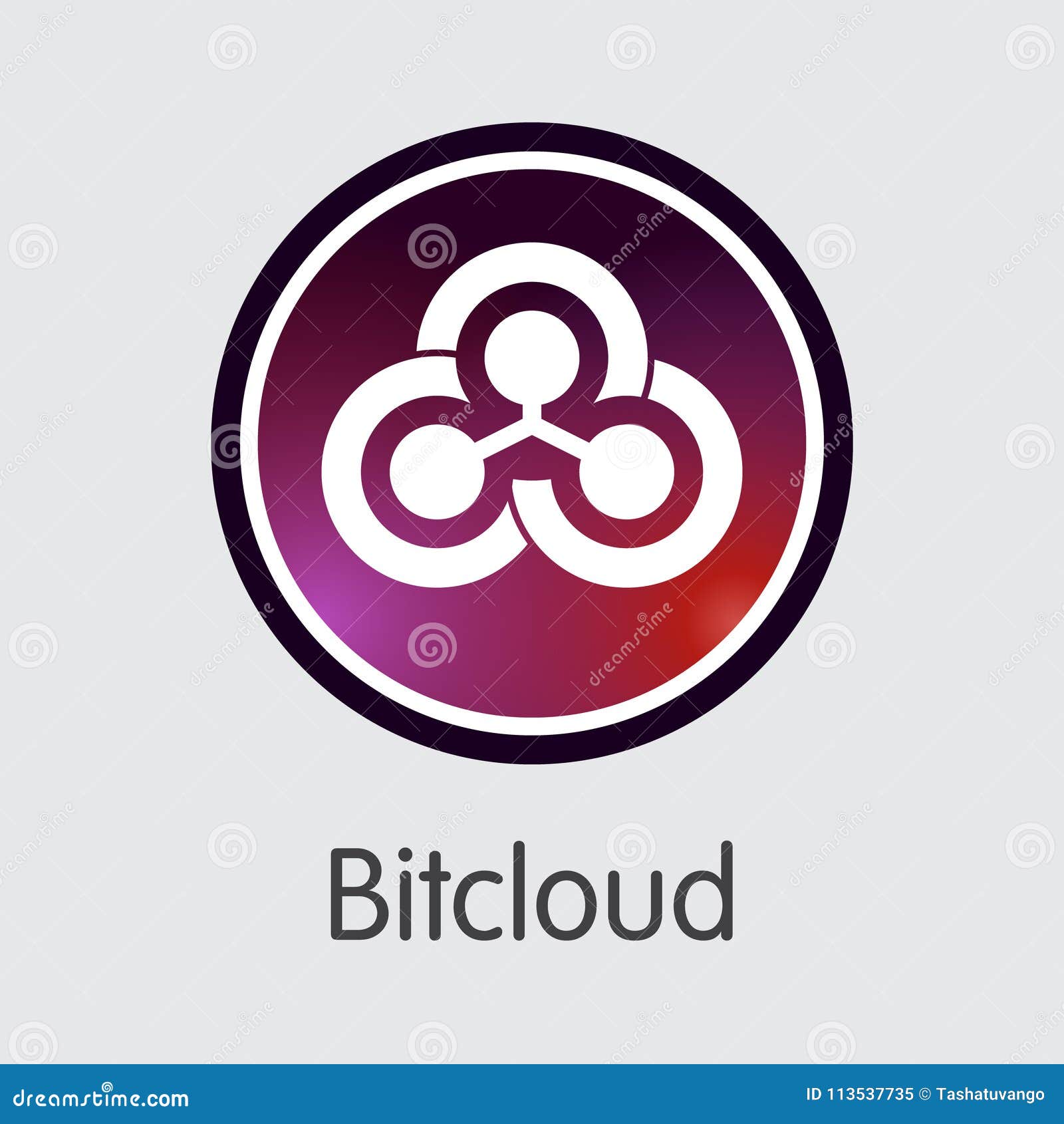 Bitcloud Blockchain Cryptocurrency Imagen De La Moneda Del Vector BTDX ...