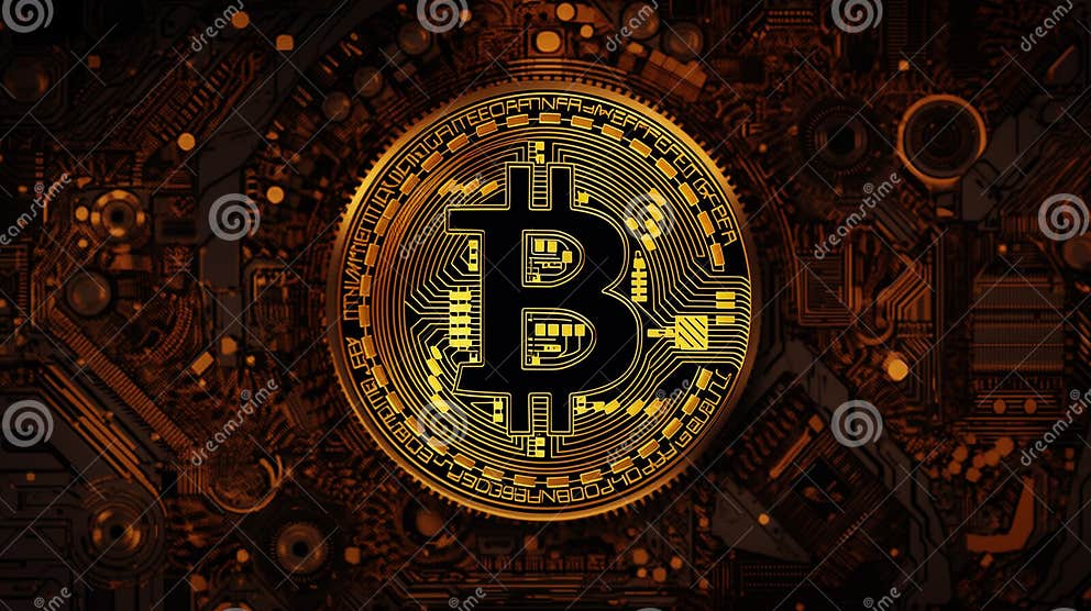 Bitcoin on Abstract Background Stock Illustration - Illustration of ...
