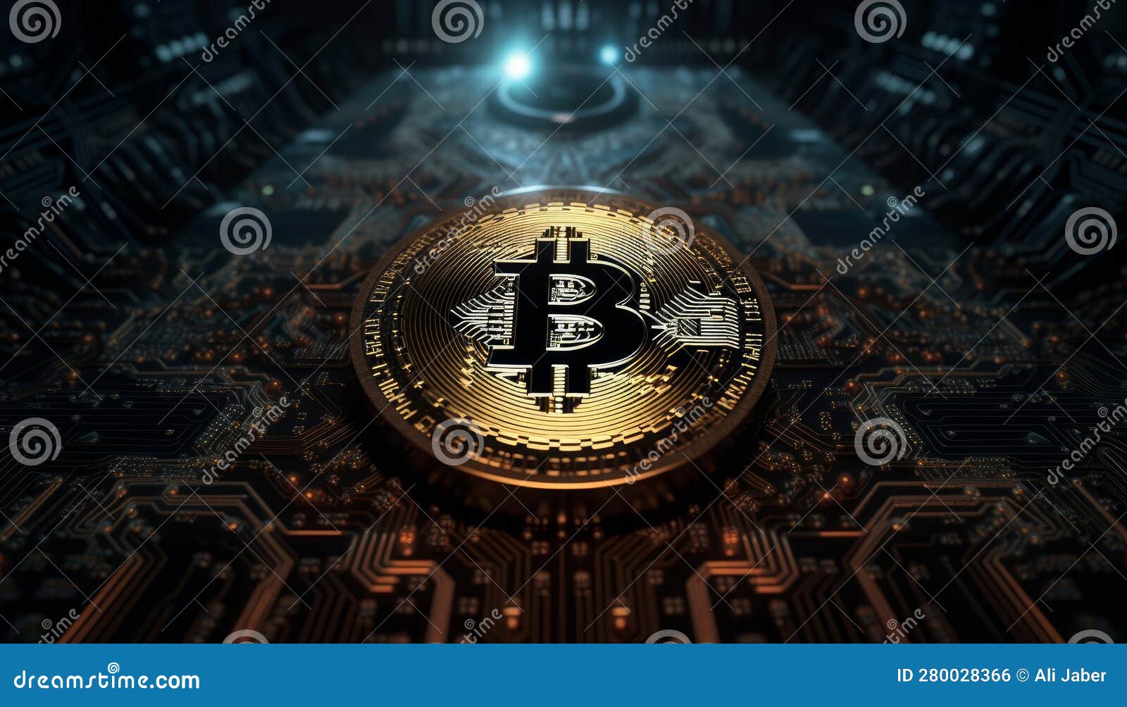 Bitcoin with Abstract Circuit Around it Ai, Ai Generative, Illustration ...