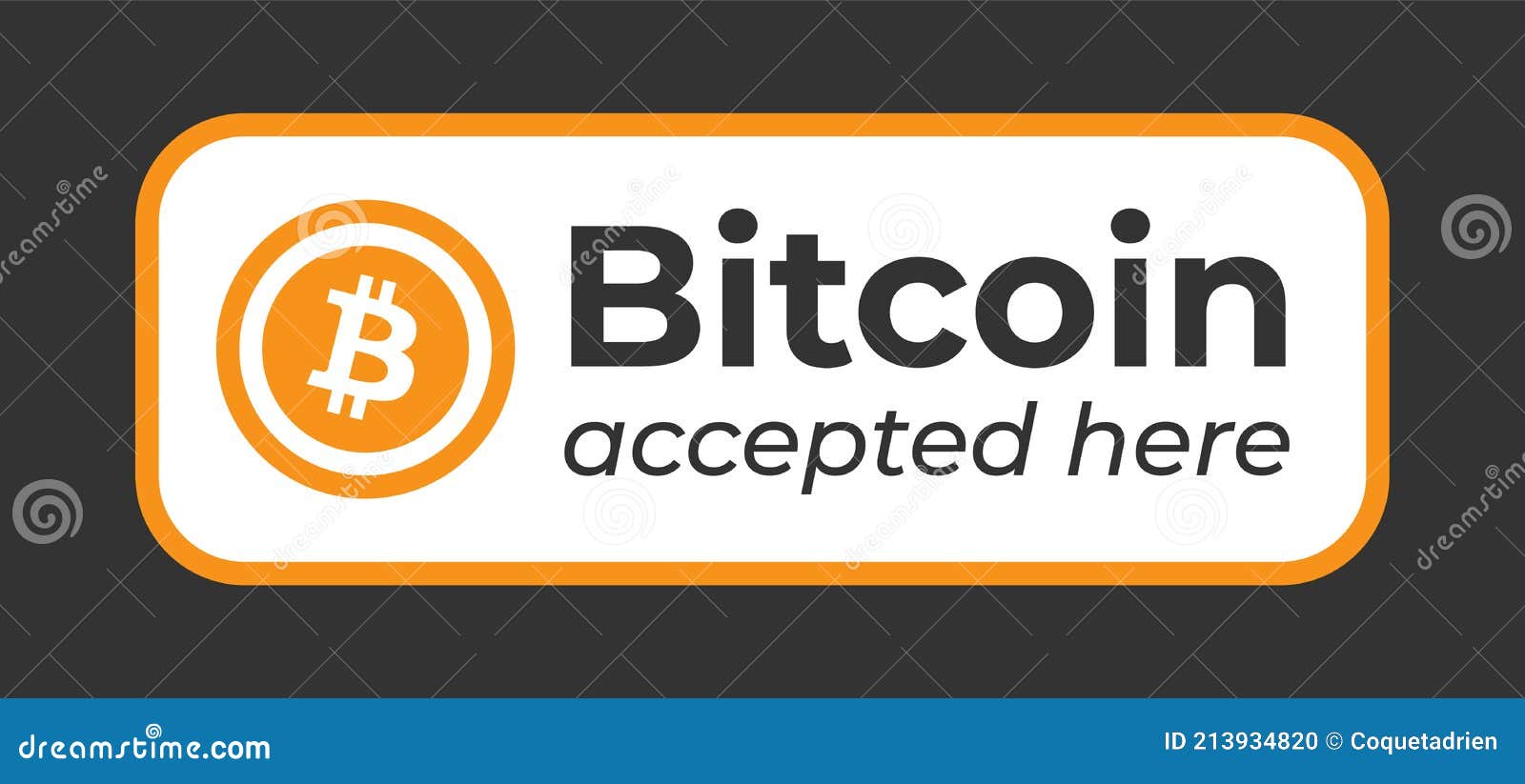 Bitcoin Accepted Here Vector Sign. Stock Illustration - Illustration of ...