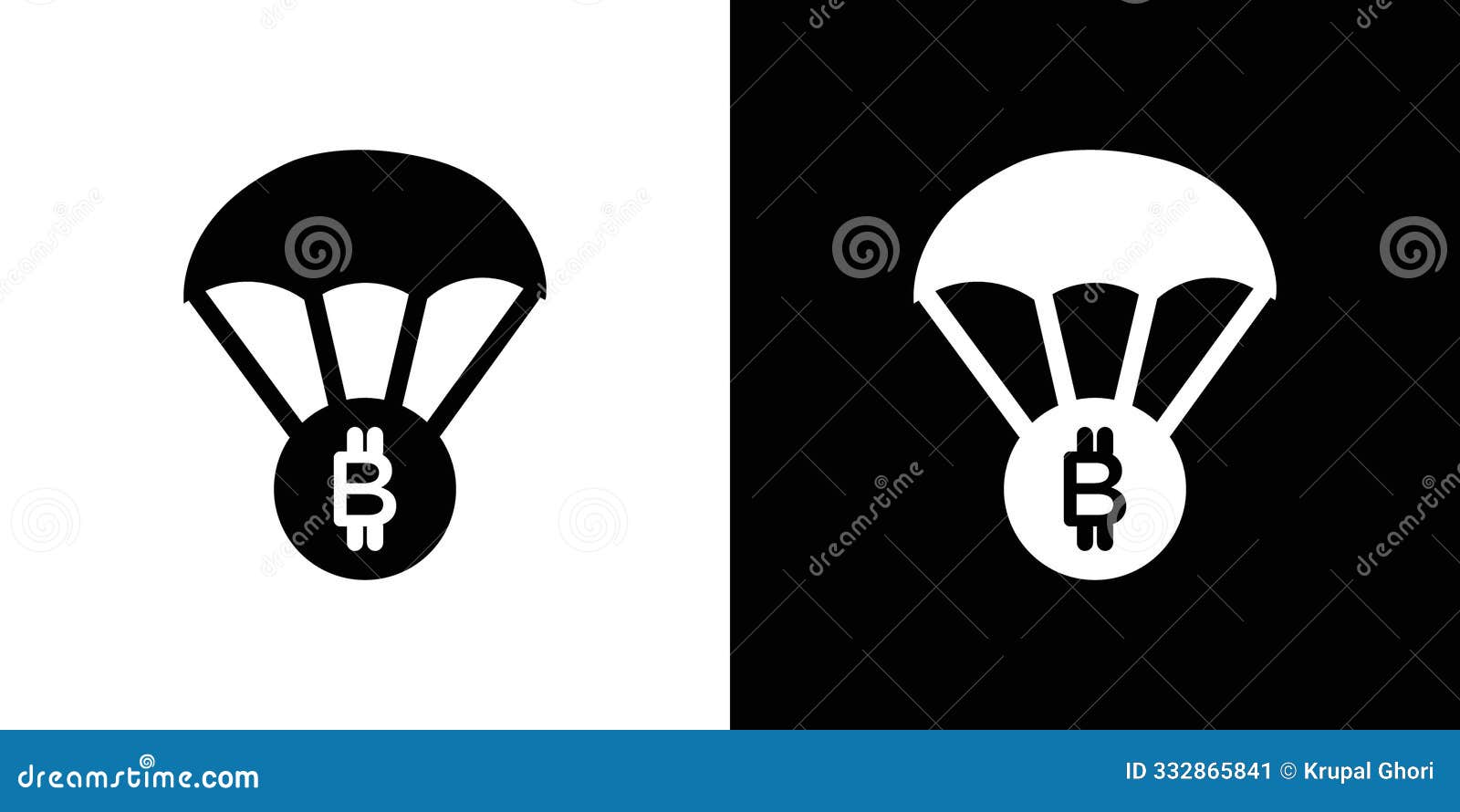 Bitcoin Airdrop Icon Logo Set Vector Stock Vector - Illustration of ...
