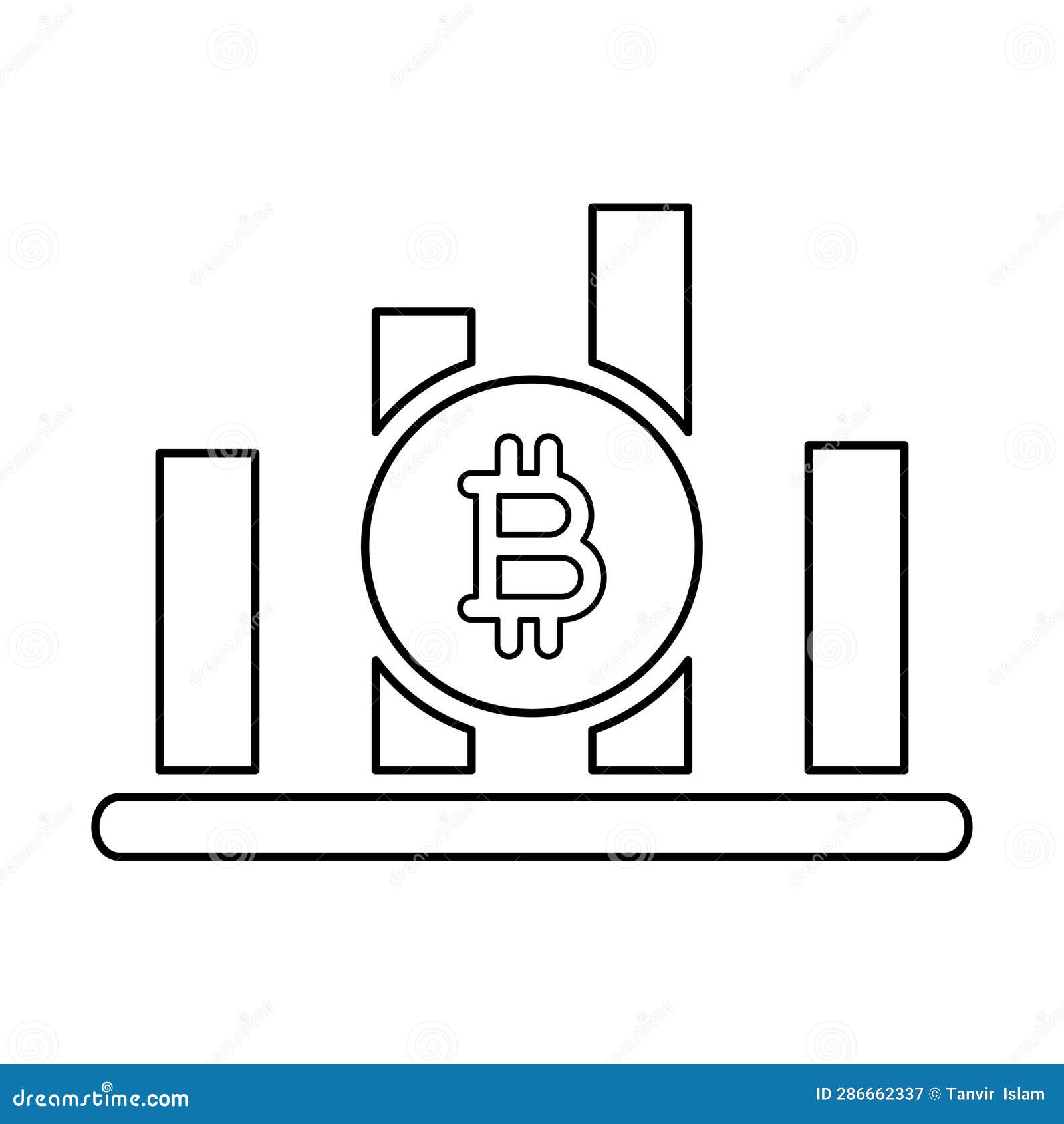 Bitcoin Analysis Icon stock illustration. Illustration of vector ...