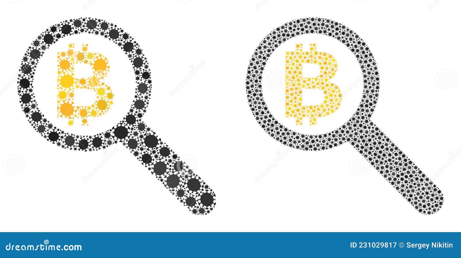 Bitcoin Audit Icon - Composition with Covid-2019 Biological Hazard ...