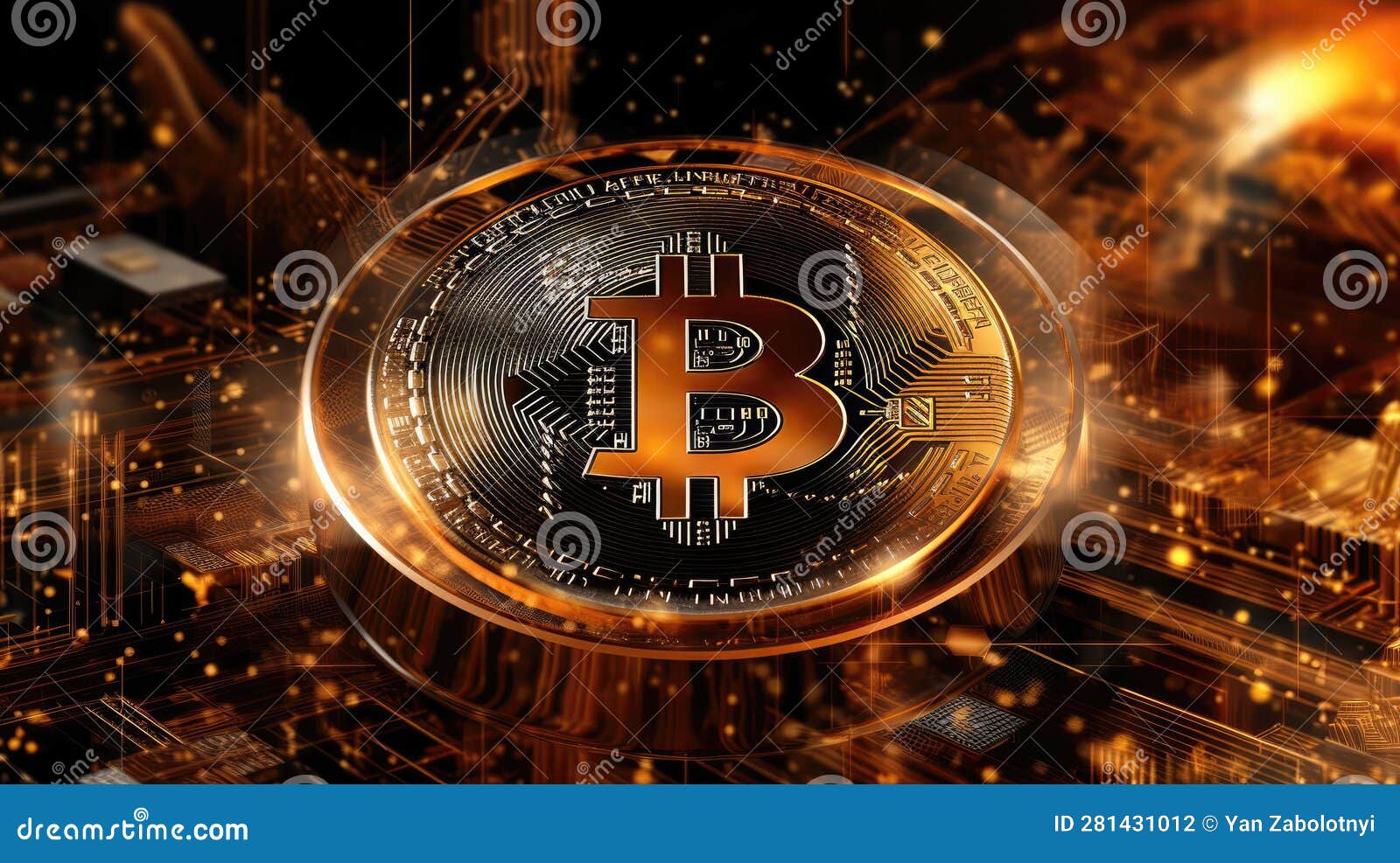Bitcoin Big Data Cybersecurity Conceptual Background Bronze Black ...