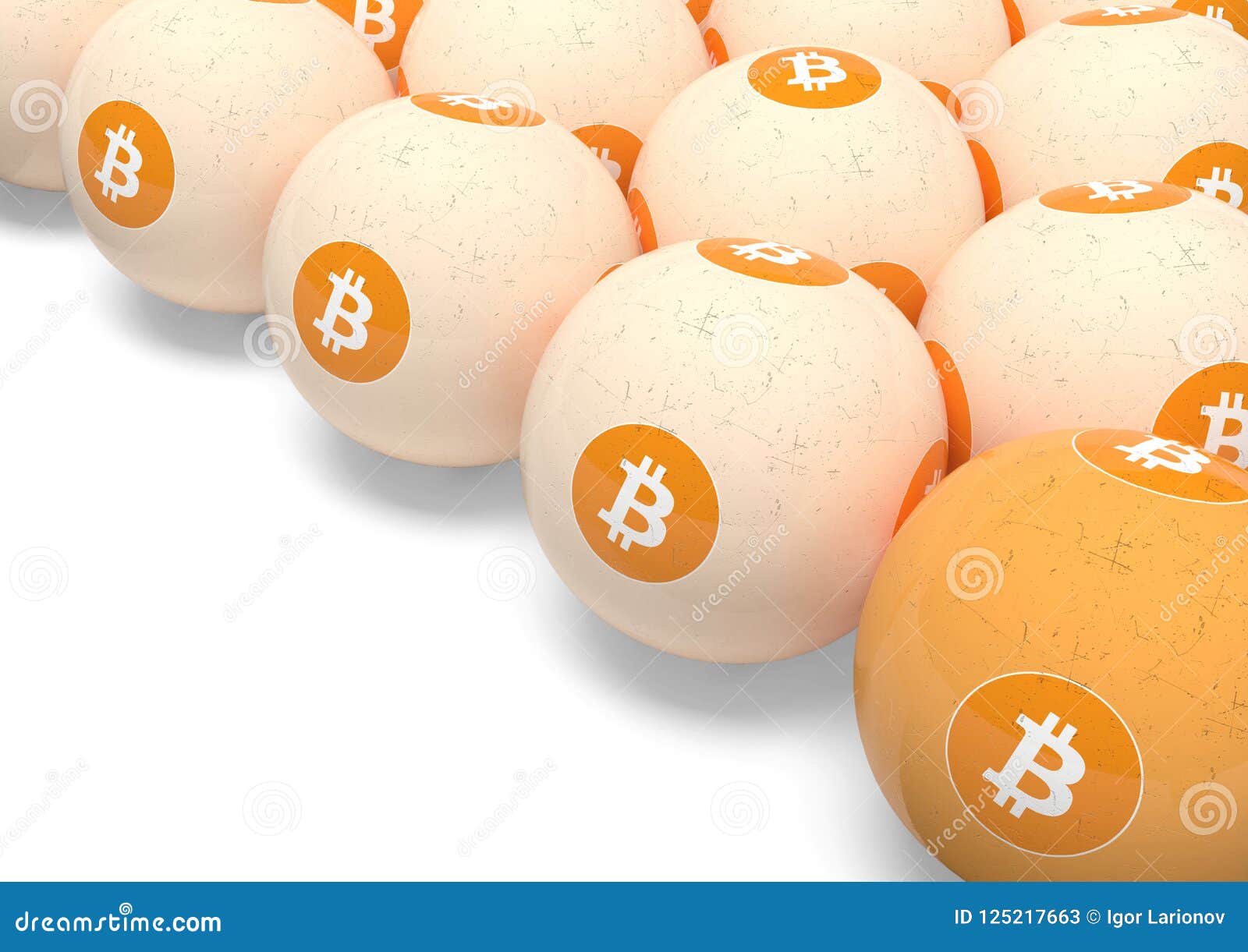 Bitcoin. Billiard Balls with the Image of Crypto Currency Stock ...