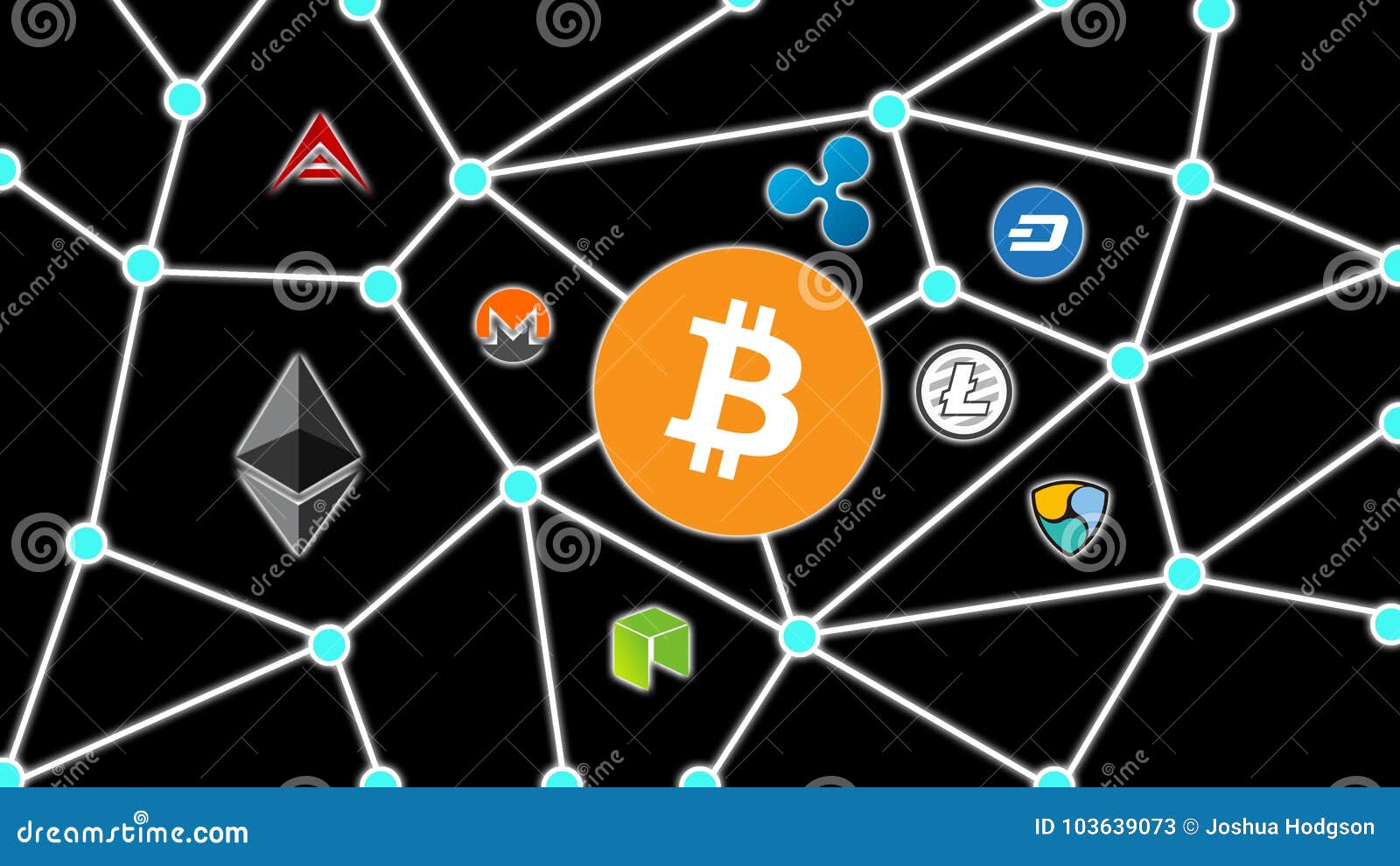 Bitcoin Black Background, Cryptocurrency Blockchain Network Editorial ...
