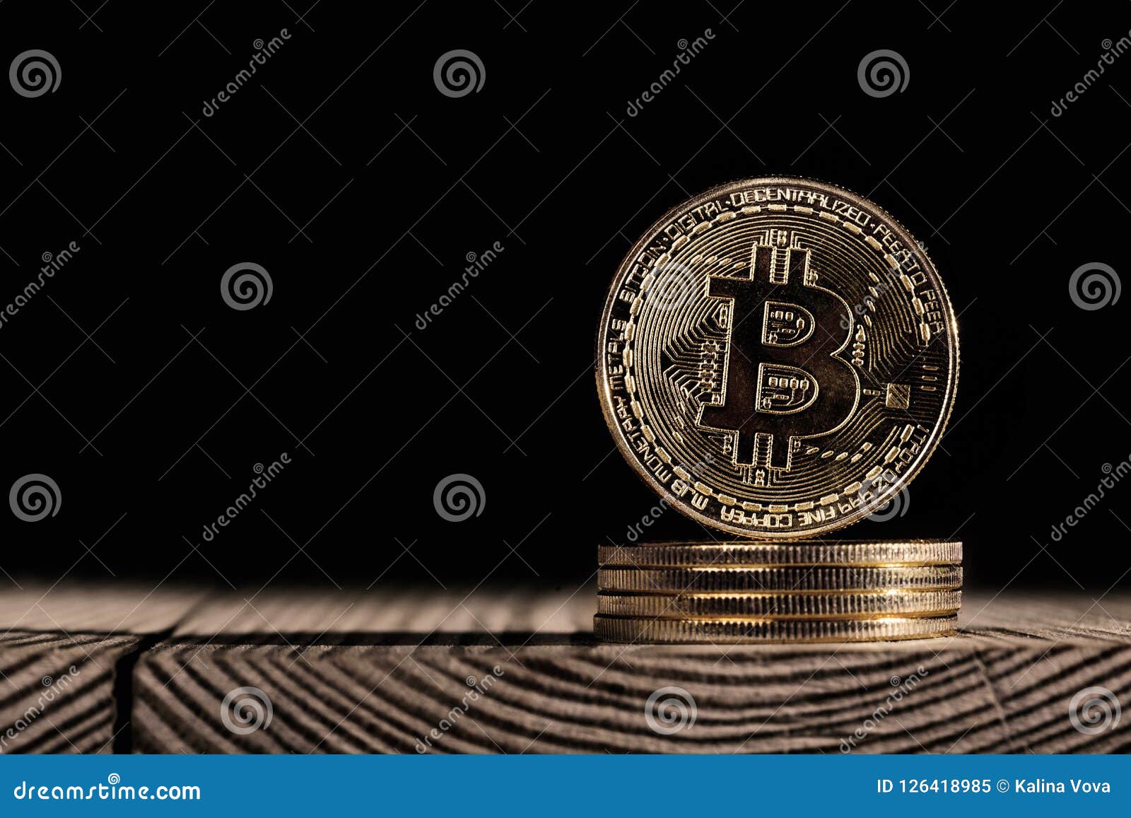 A Bitcoin on the Black Backgrounds Stock Image - Image of chain, crypto ...