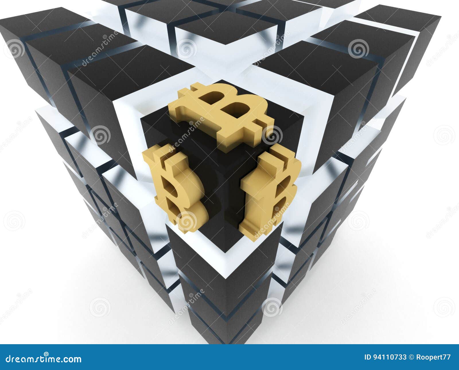 Bitcoin stock illustration. Illustration of chain, currency - 94110733