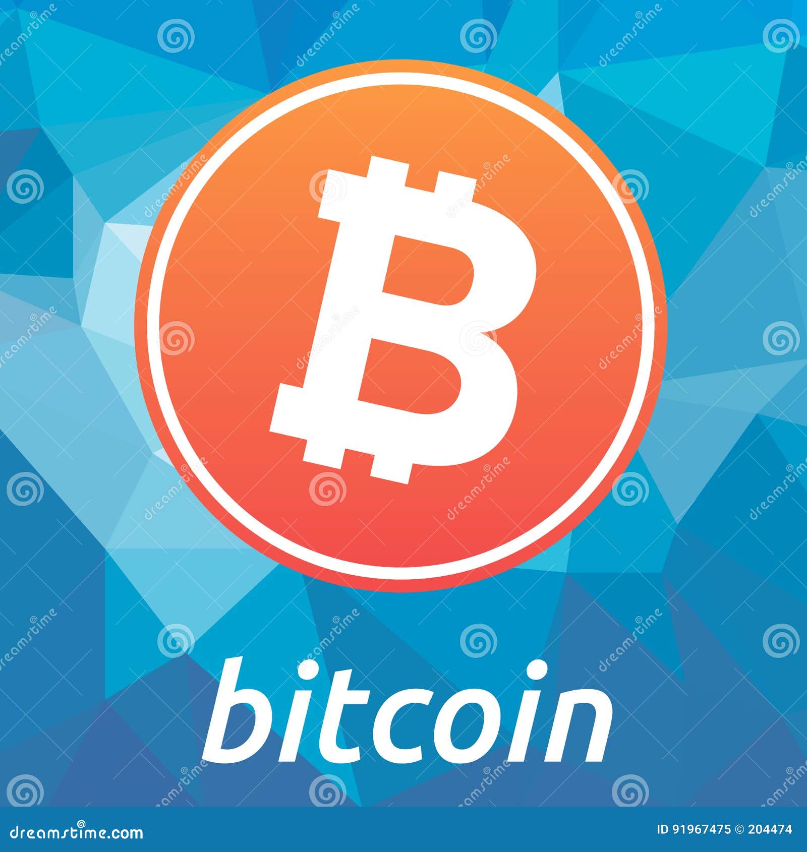 Bitcoin Blockchain Criptocurrency Orange Logo Stock Vector ...