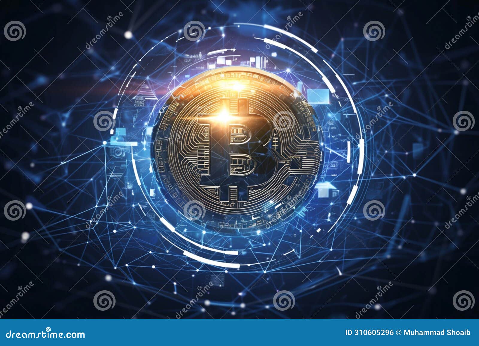 Bitcoin Blockchain Technology Concept, Cryptocurrency Innovation ...