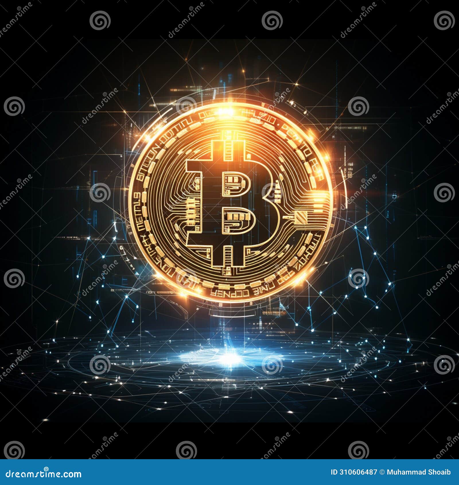 Bitcoin Blockchain Technology Concept, Cryptocurrency Innovation ...