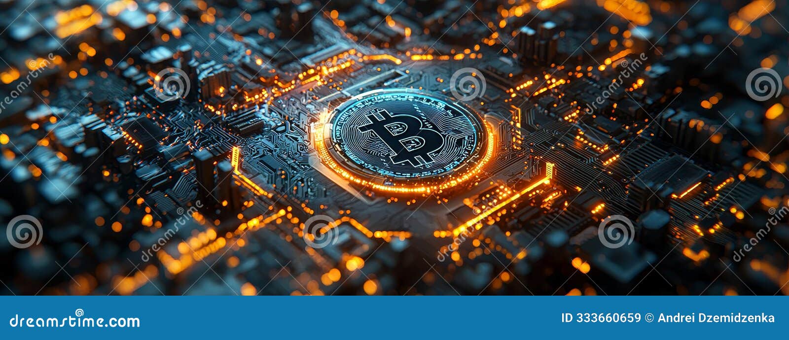 The Bitcoin Blockchain Technology and Digital Money are Represented by ...