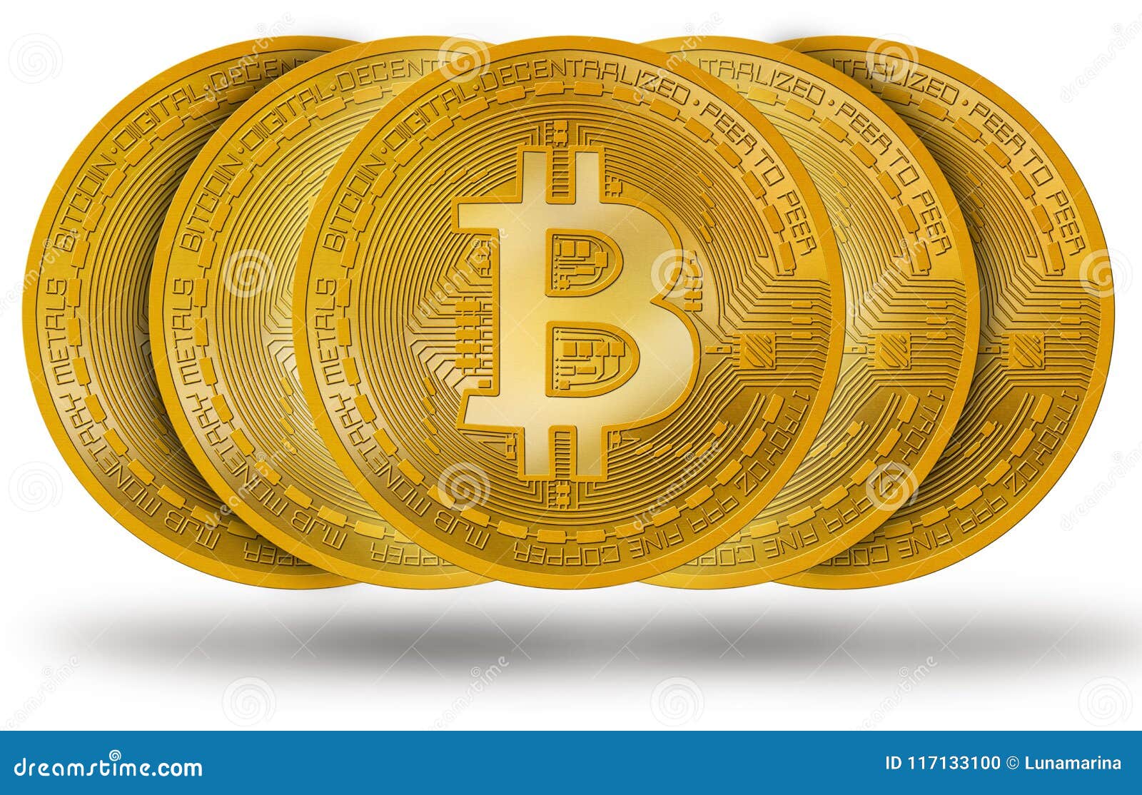 Bitcoin BTC Coin With Logo Isolated On White Stock Photography ...