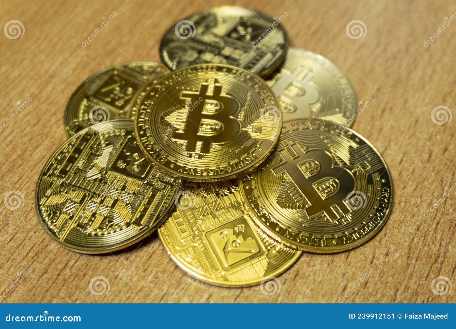 Bitcoin BTC Cryptocurrency Coins. Stock Market Concept Stock Image ...
